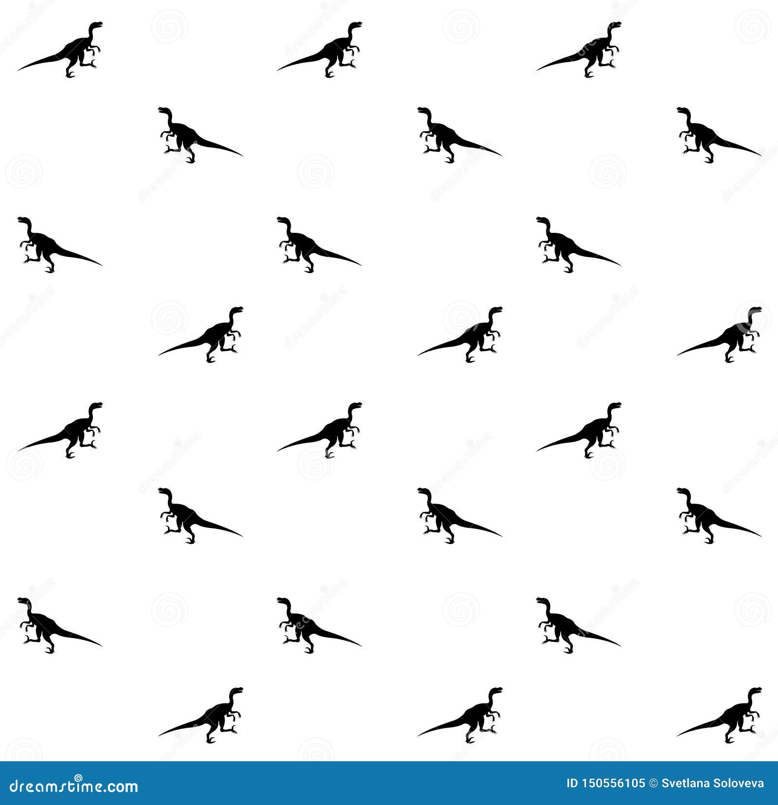 Vector Pattern of Silhouette of Velociraptor Stock Vector ...