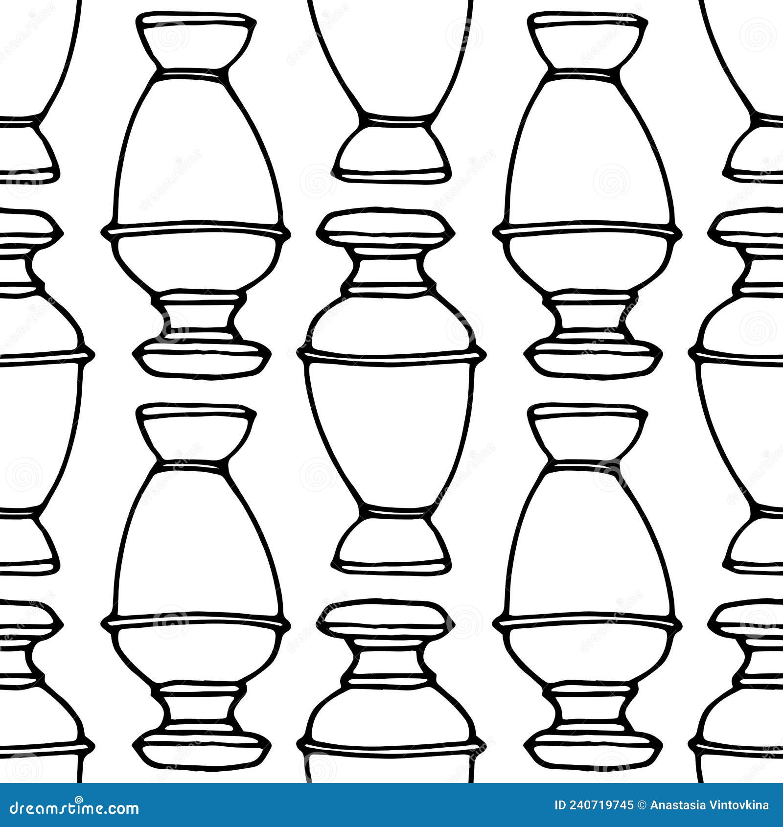A Pattern from a Greece Vase. Seamless Pattern of Hand-drawn Home ...