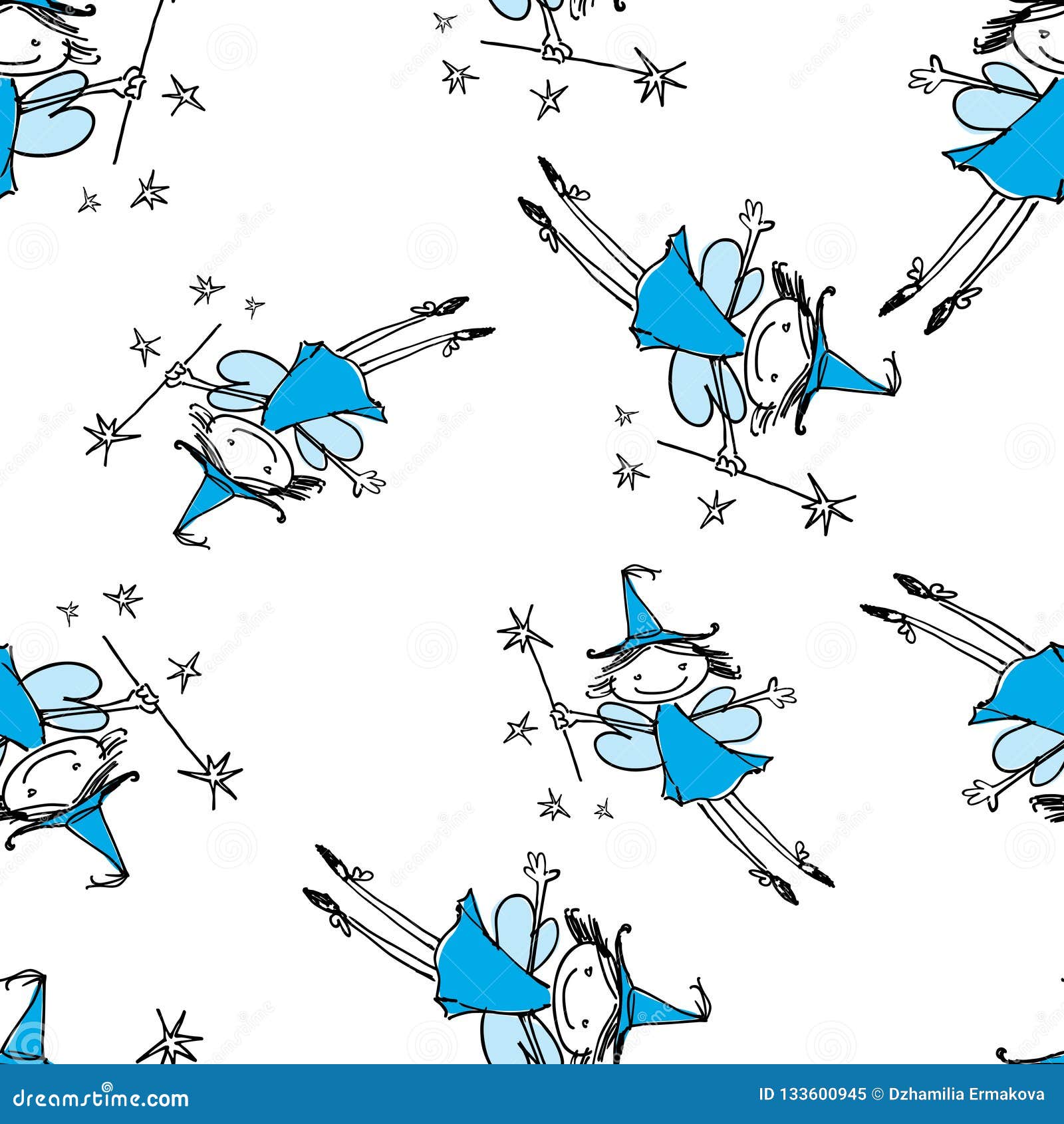 Flying Elves Vector Illustration | CartoonDealer.com #44157934