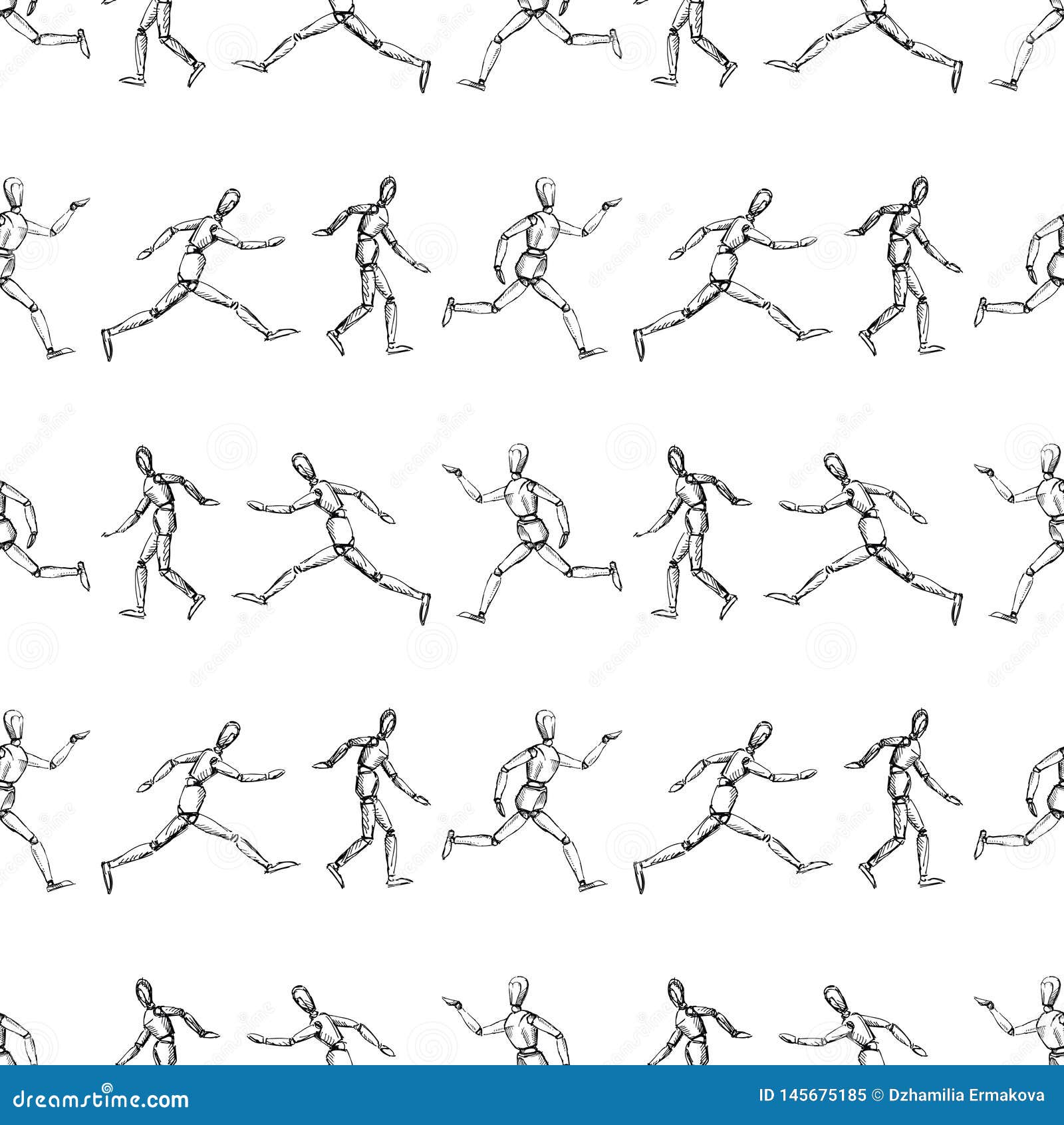 Running Man. 3D Human Body Model. Black And Yellow Grainy Design ...