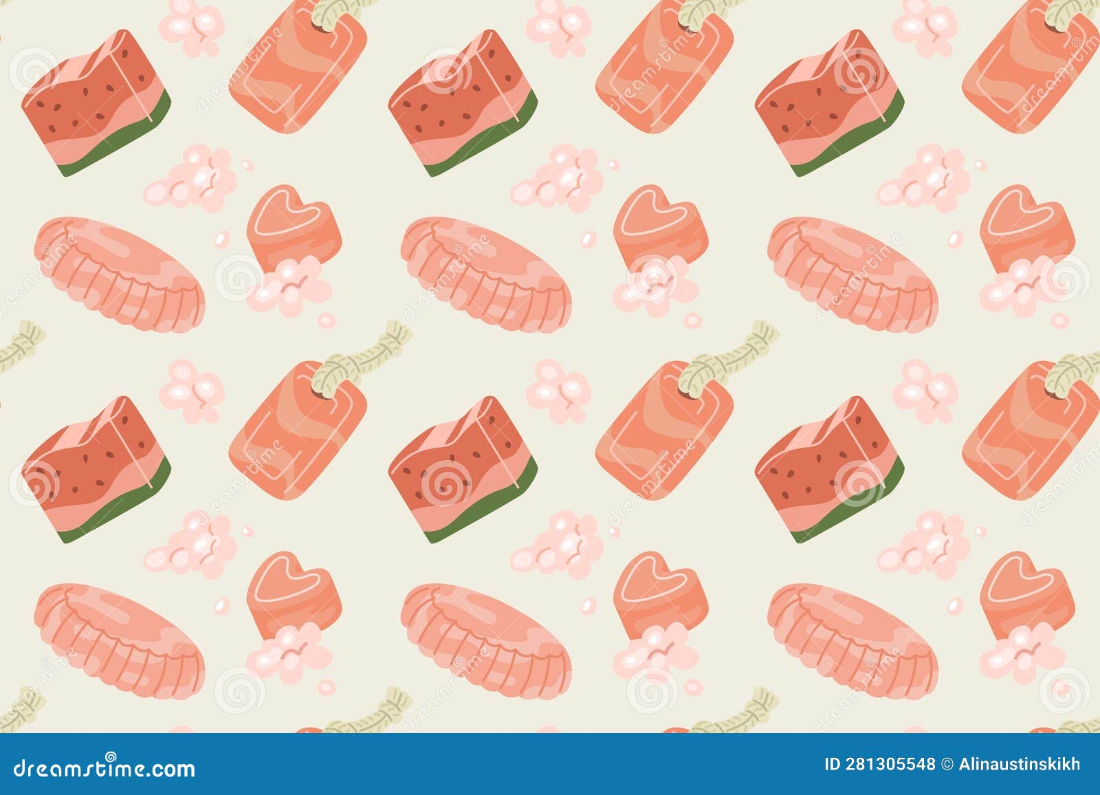 Vector Pattern with Soap of Different Shapes. Stock Illustration ...