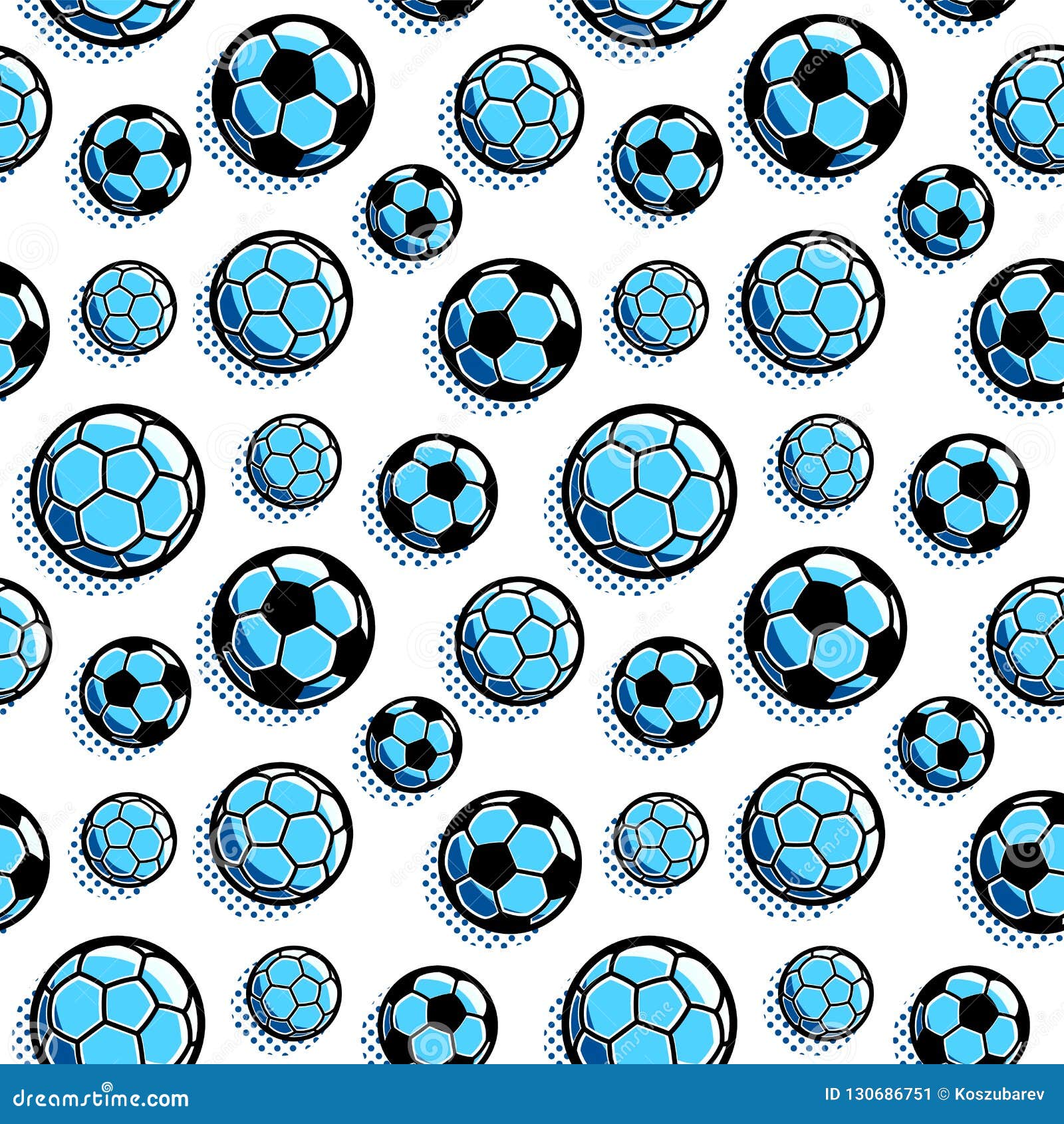 Vector Pattern with Soccer Balls Stock Vector - Illustration of print ...