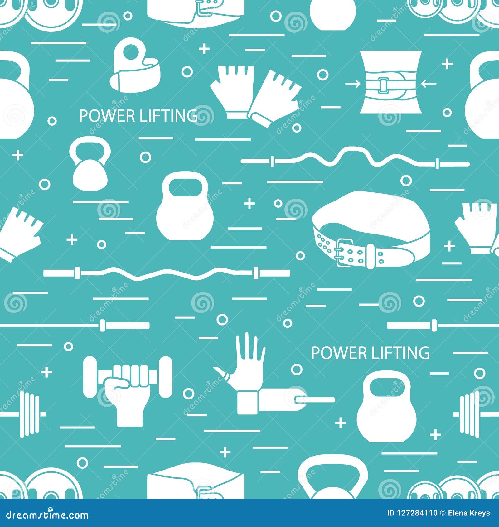 Vector Pattern on the Sports Theme. Different Goods for Weightlifting ...