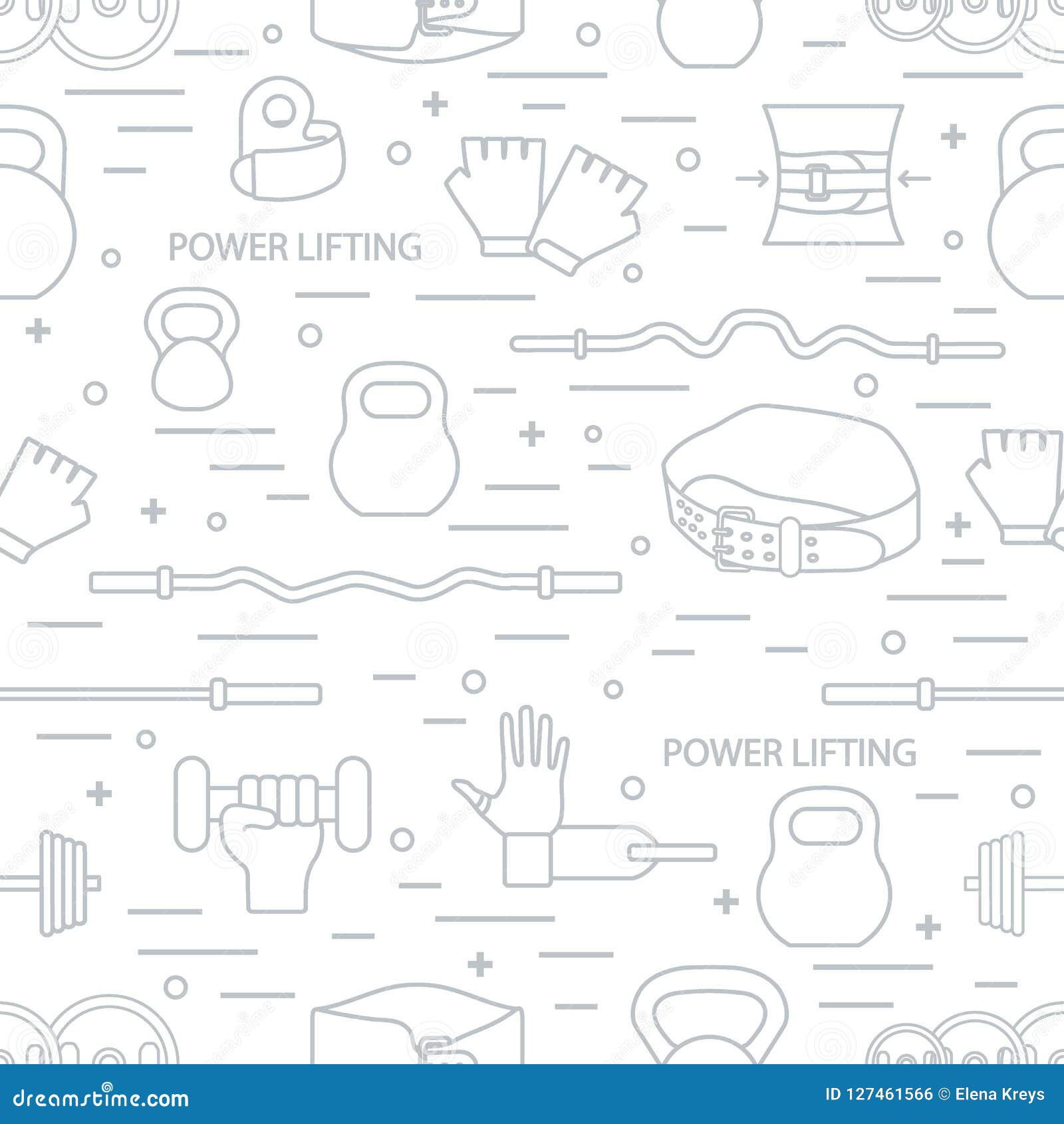 Vector Pattern on the Sports Theme. Different Goods for Weightlifting ...