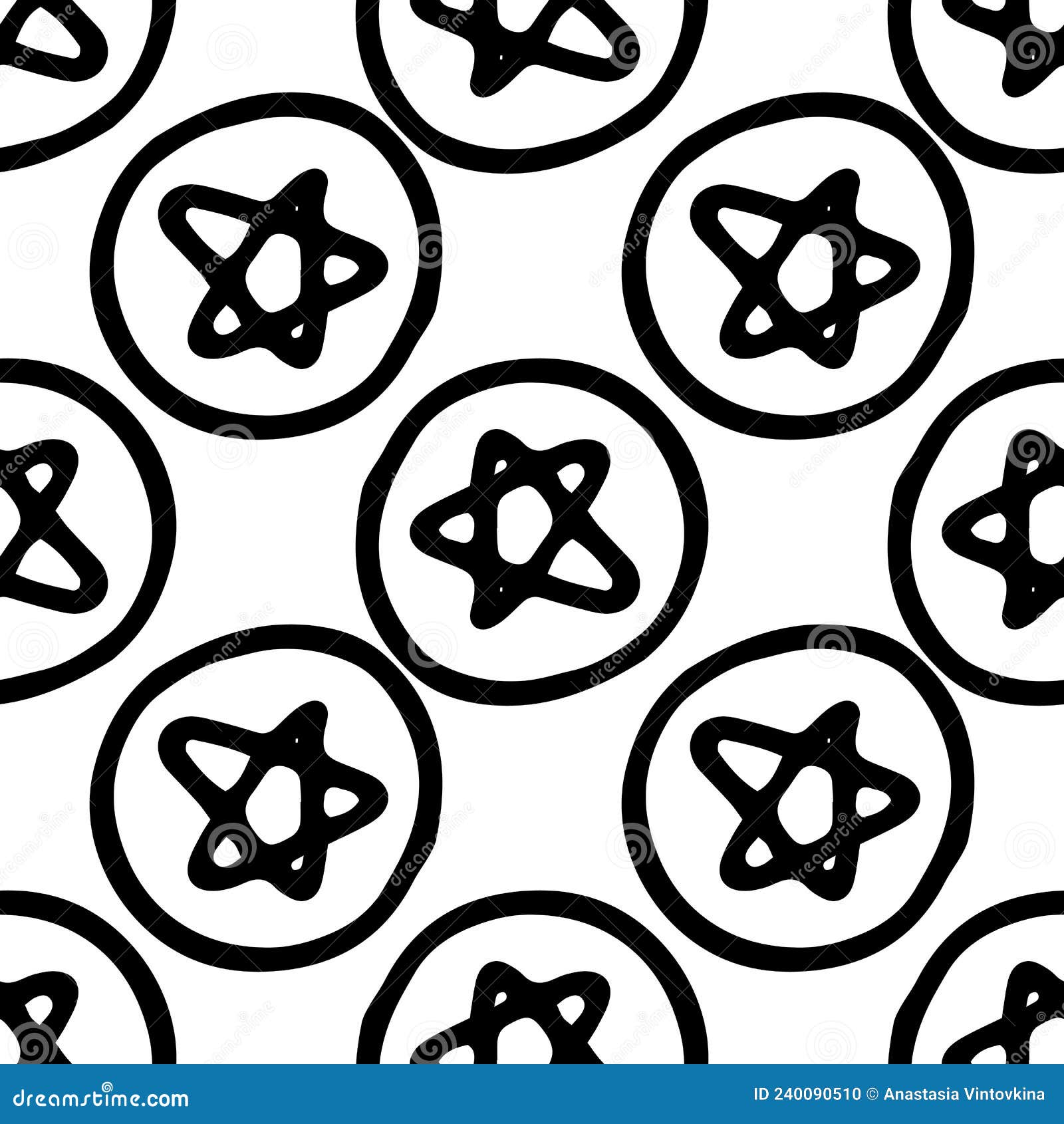 A Pattern of Stars in a Circle. Seamless Pattern of a Five-pointed Star ...