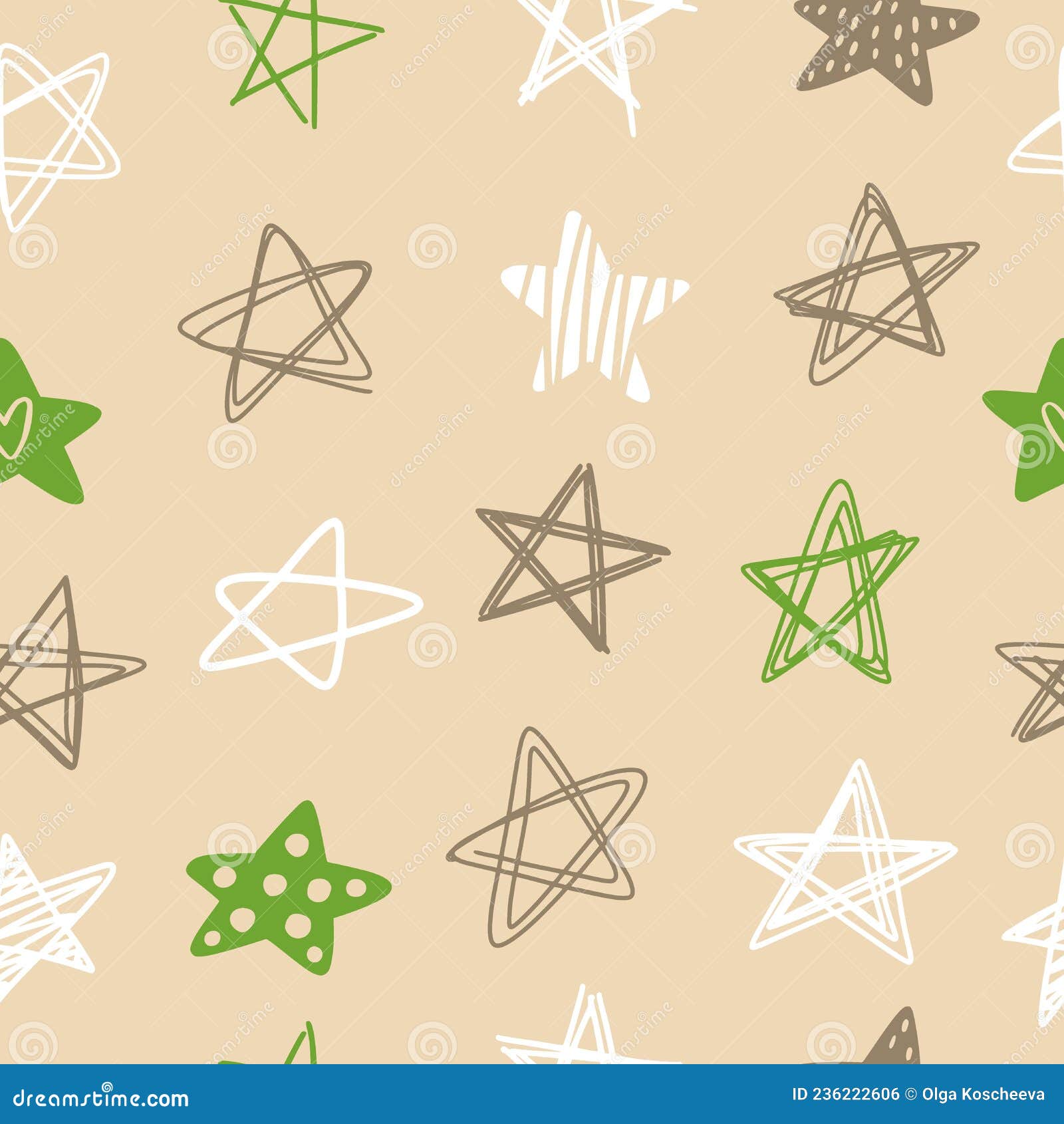 Vector Pattern with Stars Drawn by Hand Stock Vector - Illustration of ...