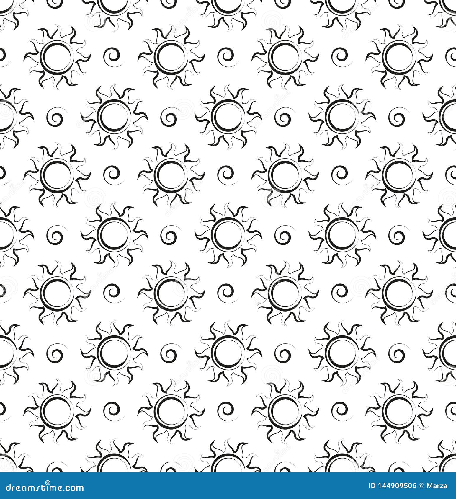 Vector pattern with sun stock vector. Illustration of nature - 144909506