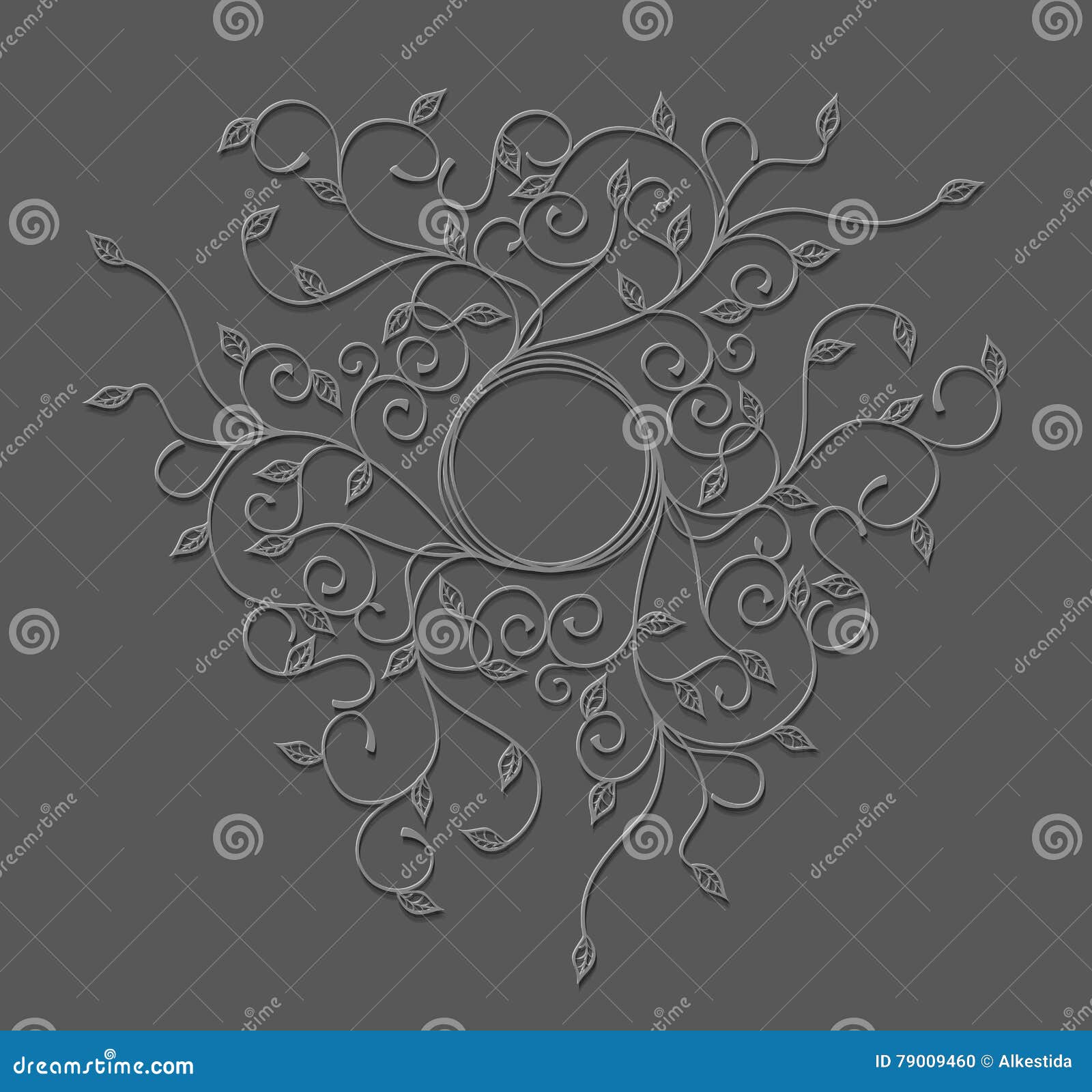Vector Pattern with Swirls and Leaves Stock Vector - Illustration of ...