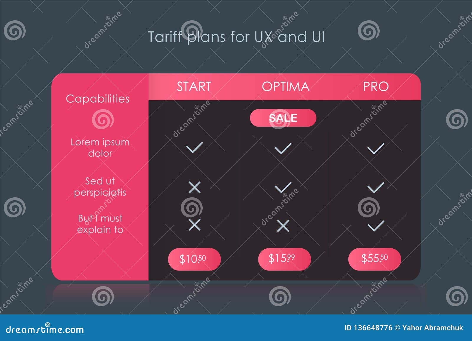 Vector Pattern of Tariff Plans Stock Vector - Illustration of interface ...