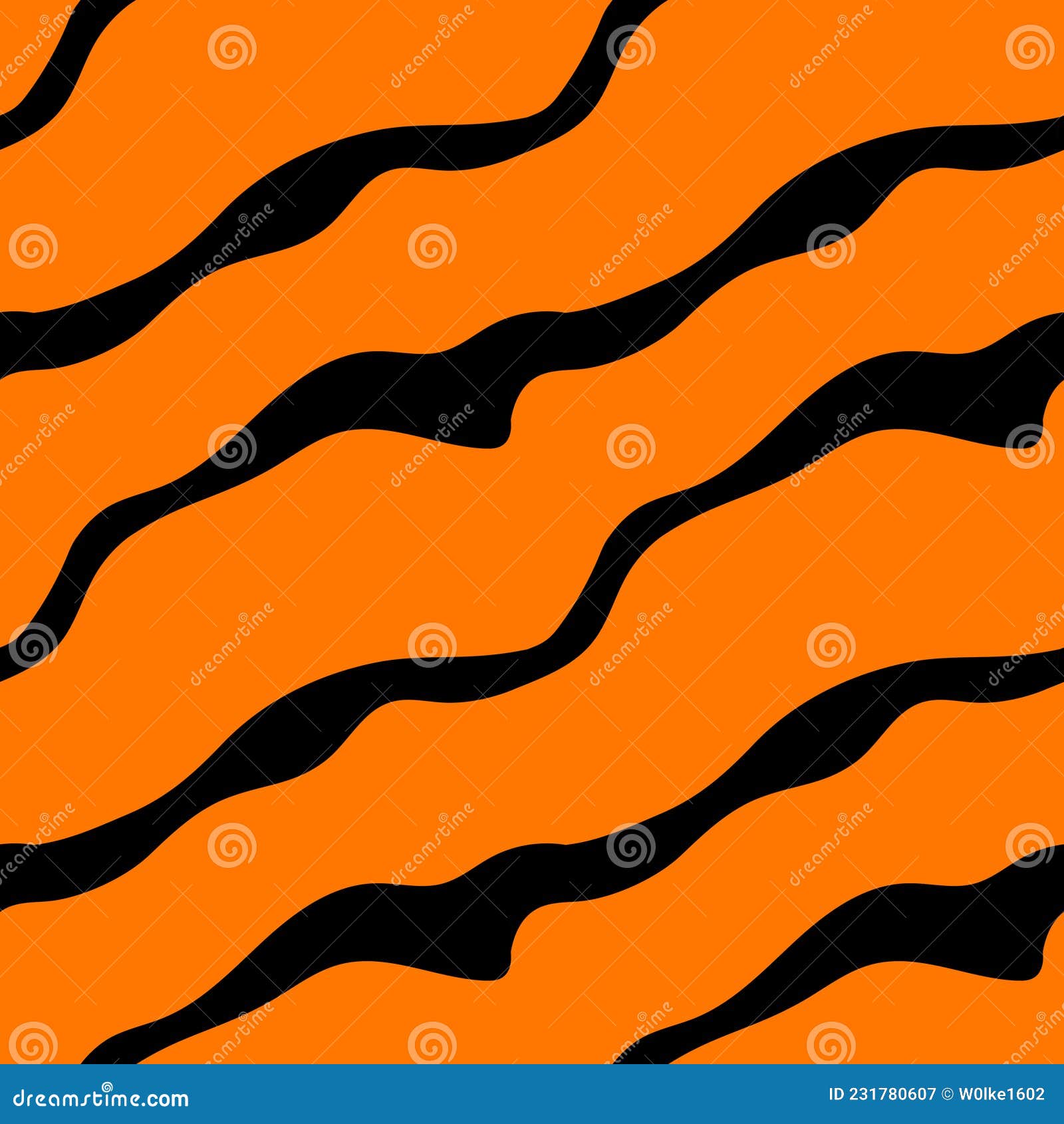 Vector Pattern with Tiger Stripes, Black and Orange Bright Pattern ...