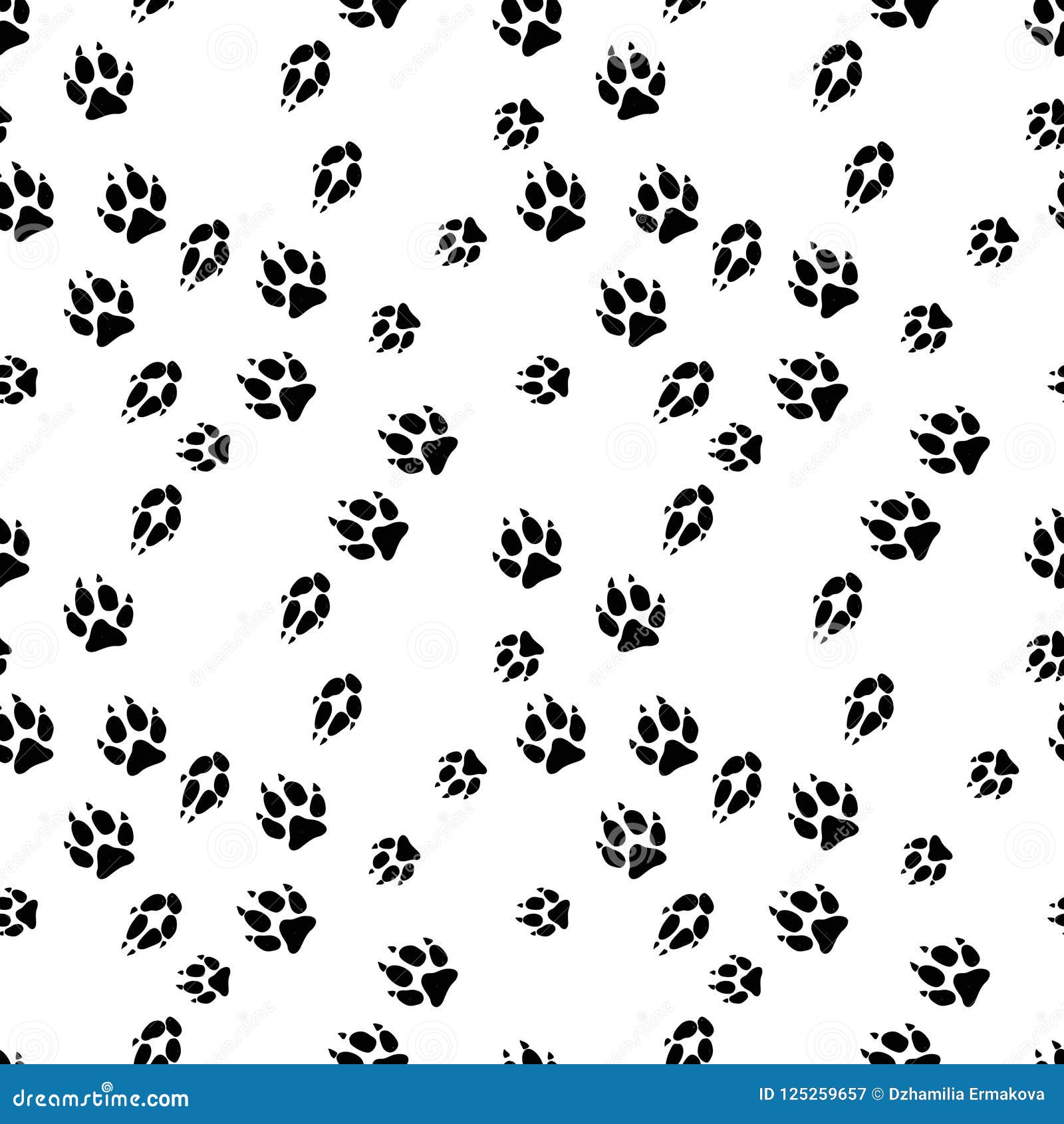 Seamless Background of Animals Tracks Stock Vector - Illustration of ...