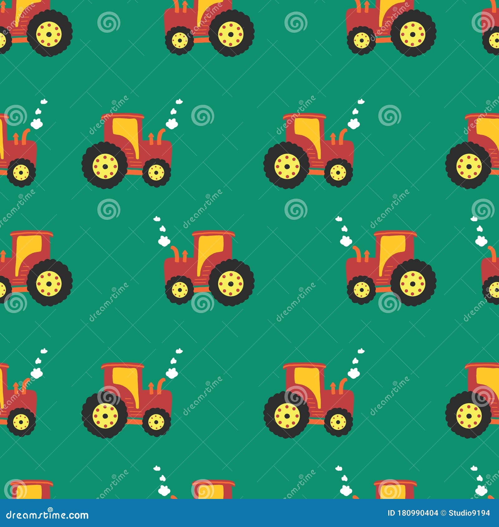 Vector Pattern Tractor. Repeating Kids Background. Seamless Vector ...