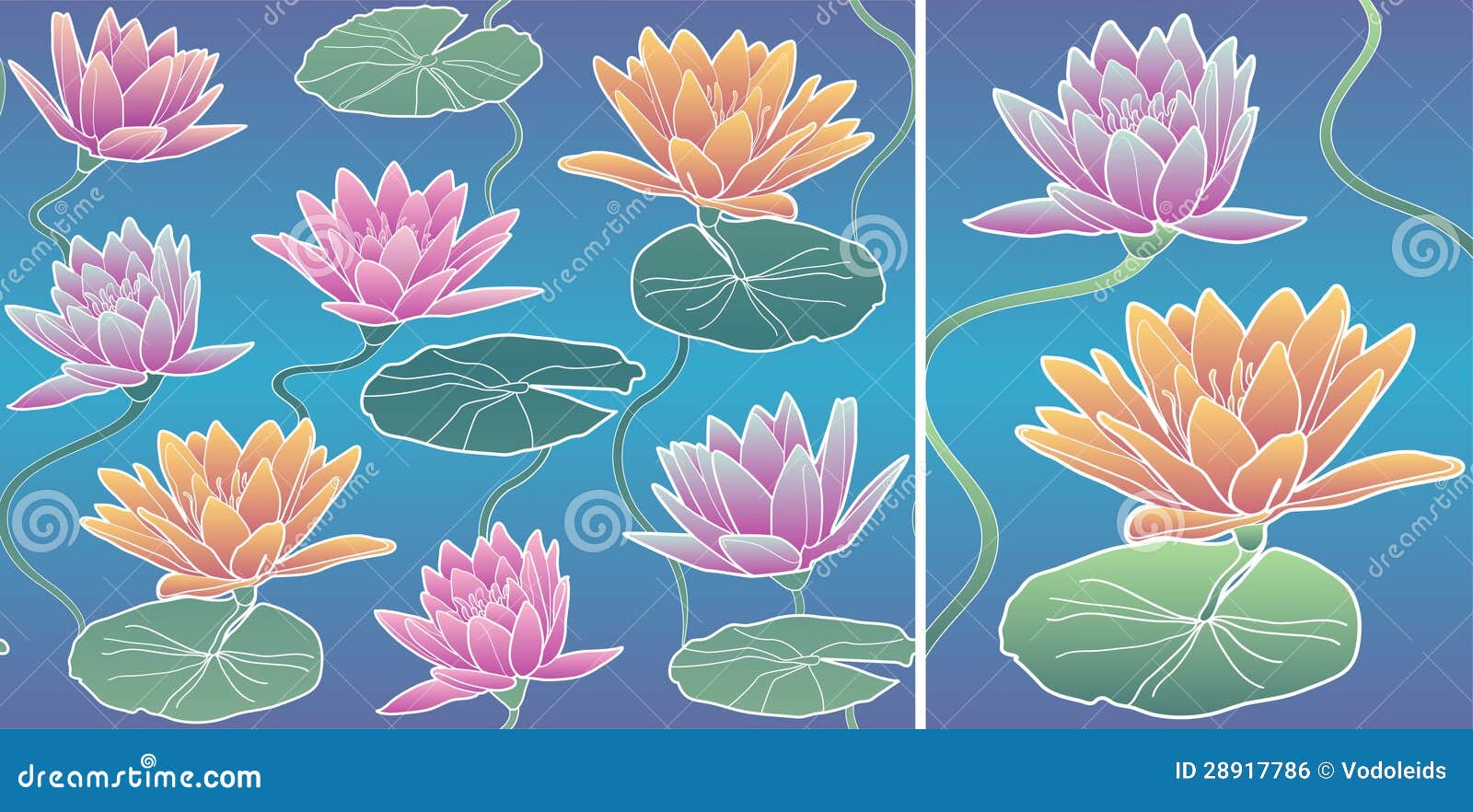 Vector Pattern Waterlily stock illustration. Illustration of natural ...