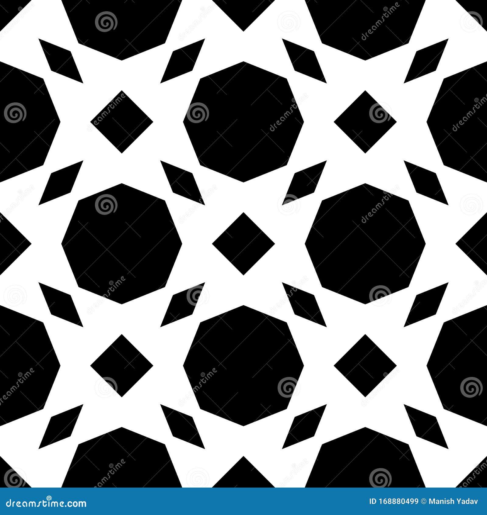 Vector Black and White Background Rectangles Seamless Pattern Diamond ...