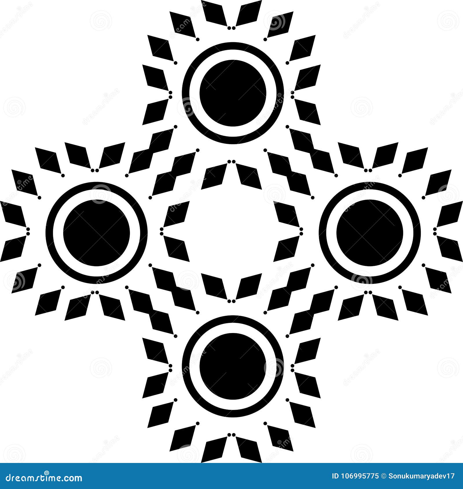 Vector Geometric Seamless Pattern with Rhombuses, Curved Stock Vector ...