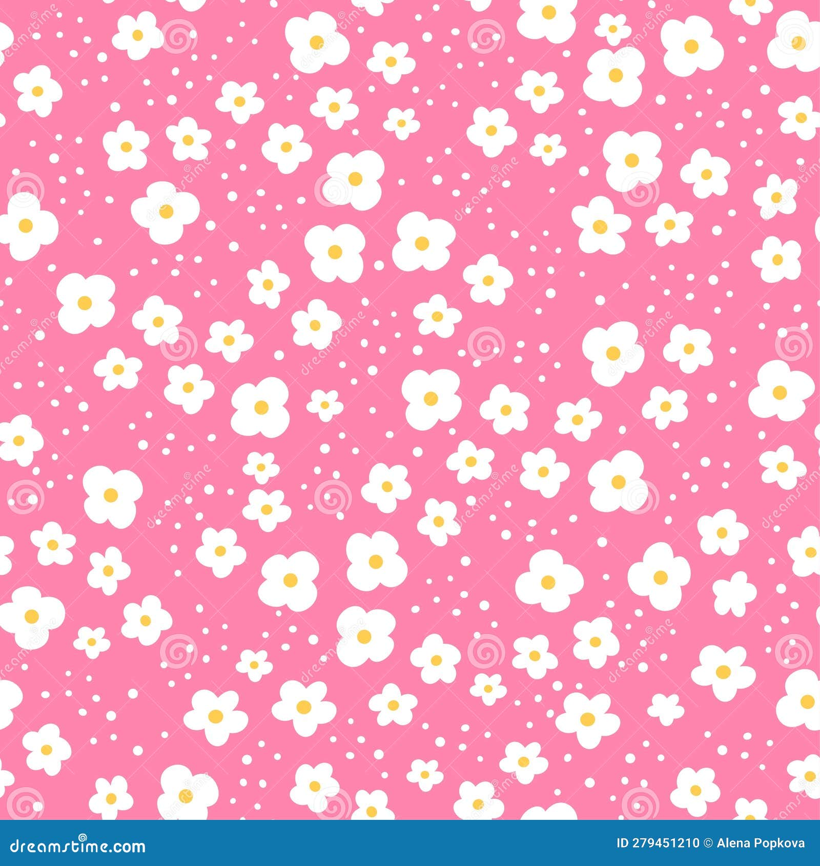 Vector Pattern. White Daisies on a Pink Background Stock Vector ...