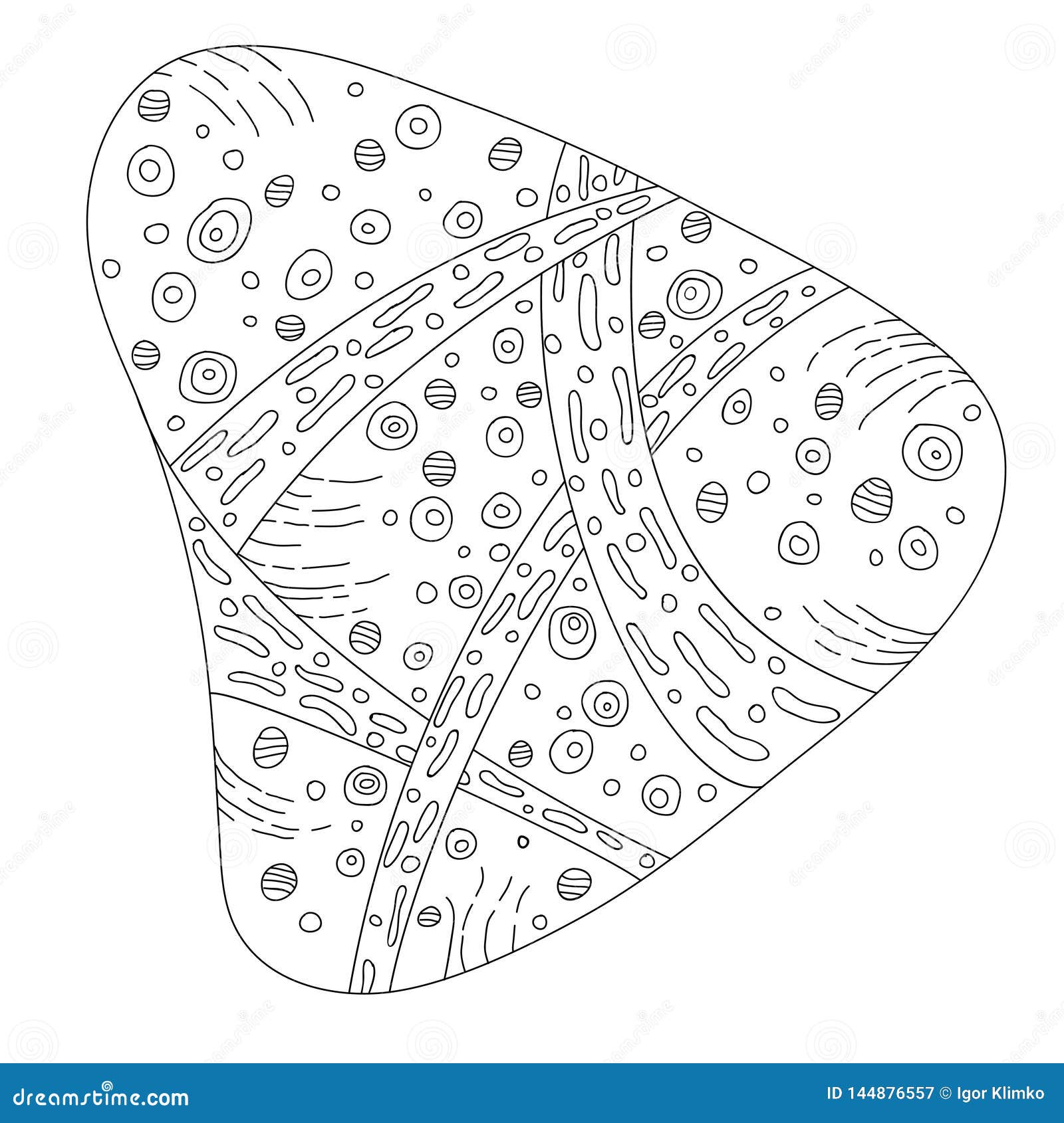 Vector Patterned Pebble in Doodle Style. Zentangle Coloring Page Stock ...