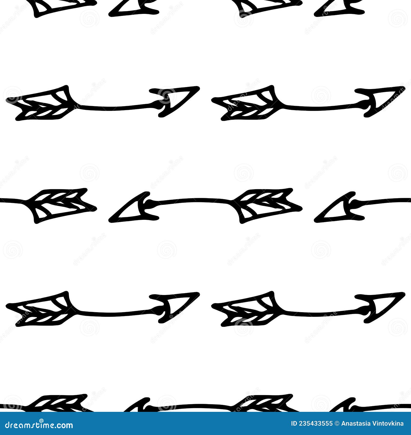 Patterns of Arrows. Seamless Doodle-style Pattern Pattern, Vintage ...