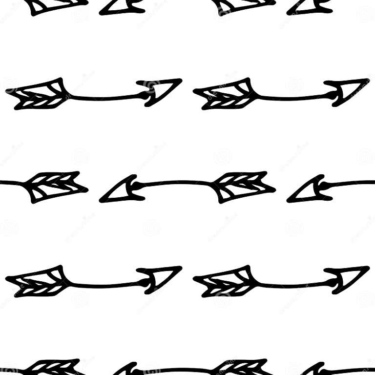 Patterns of Arrows. Seamless Doodle-style Pattern Pattern, Vintage ...