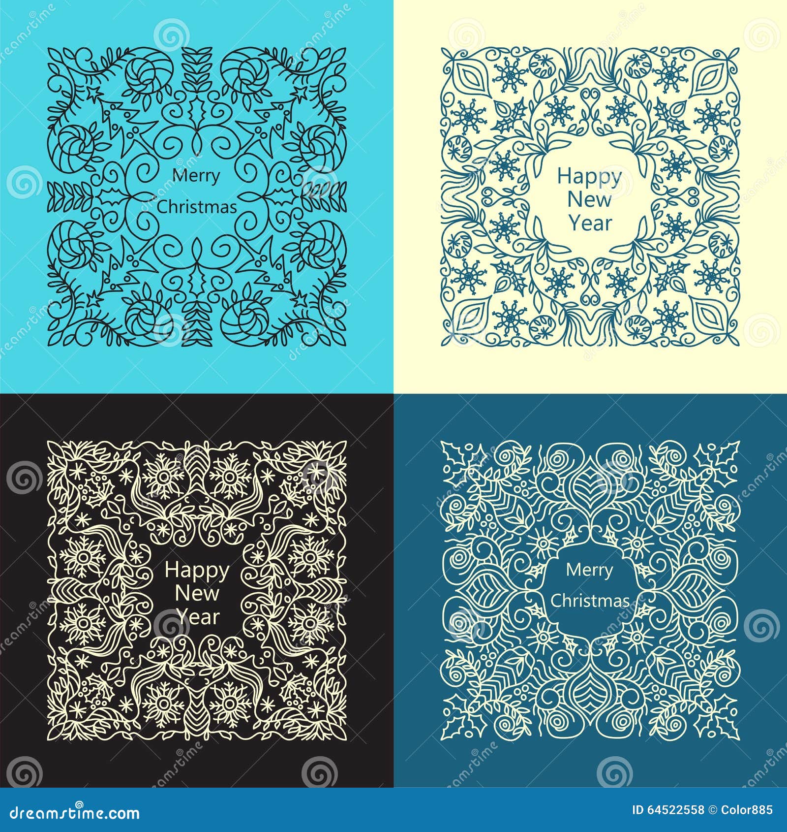 Vector Patterns Set in Trendy Mono Line Style Stock Vector ...