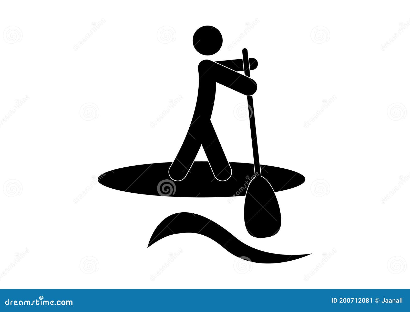 SUP Surfing / Paddle Board Icon, Sign, Logo or Symbol in Vector. Stock ...