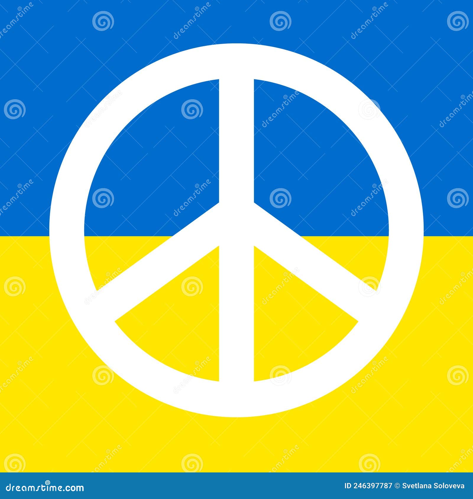 Vector Peace Sign on Ukrainian Flag Stock Vector - Illustration of ...