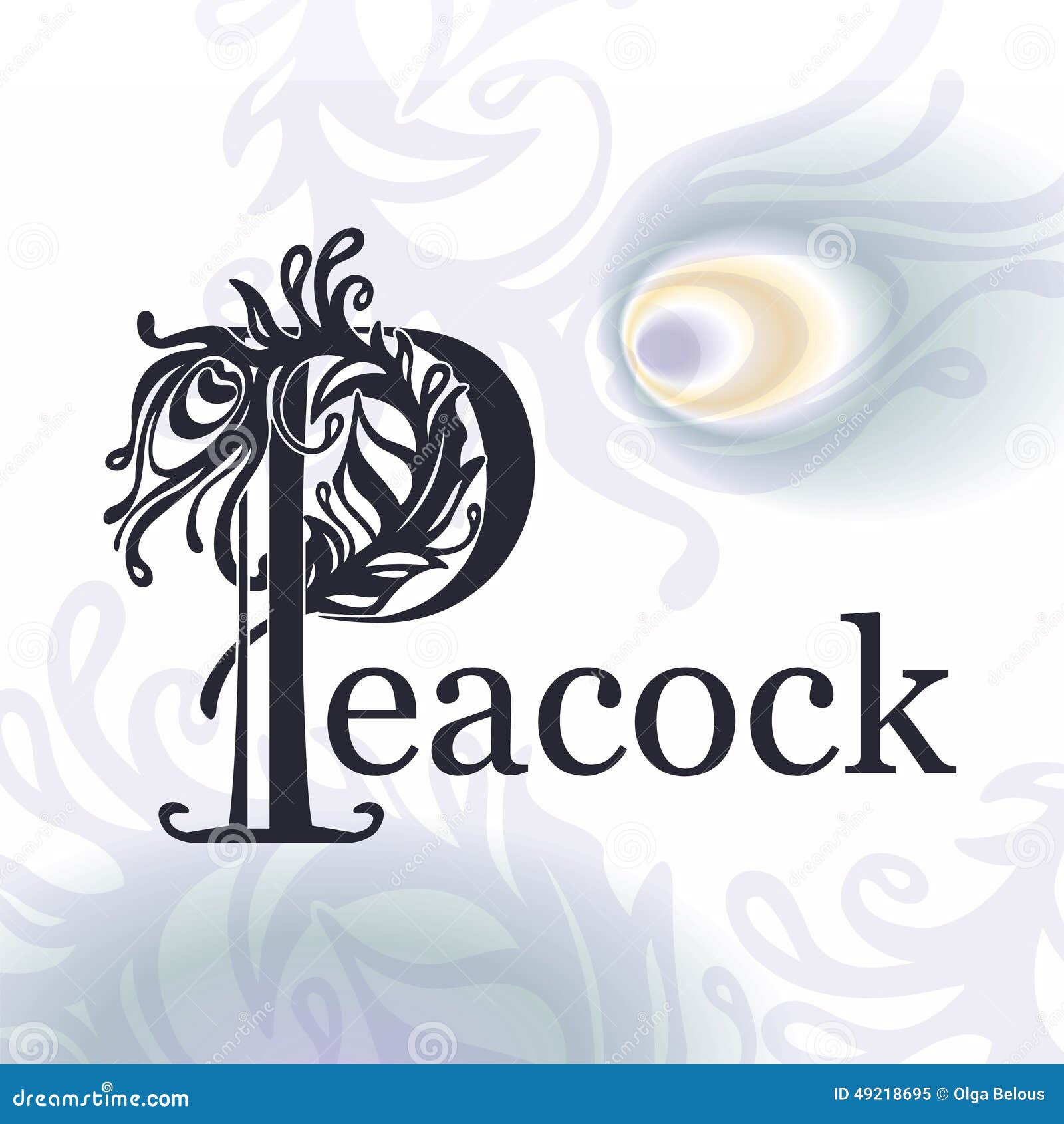 Vector Peacock Feather and P Stock Vector - Illustration of elements ...