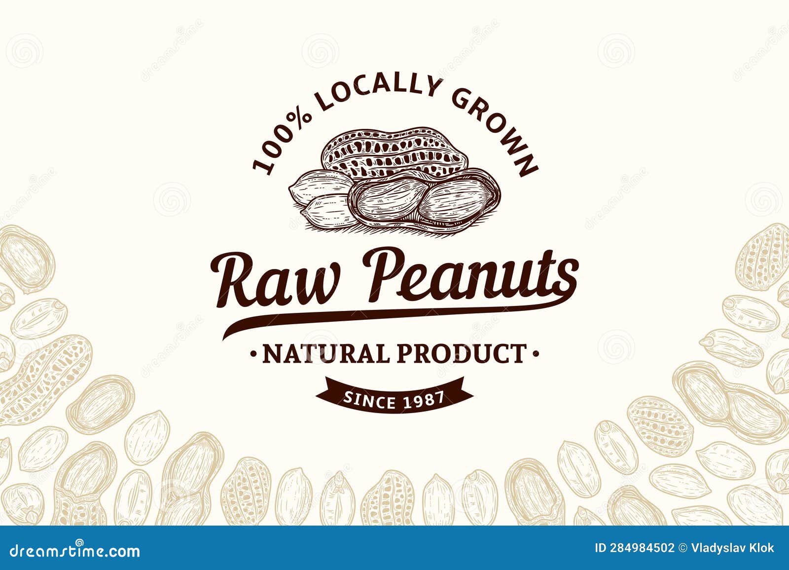 Vector peanut logo stock vector. Illustration of advertising - 284984502