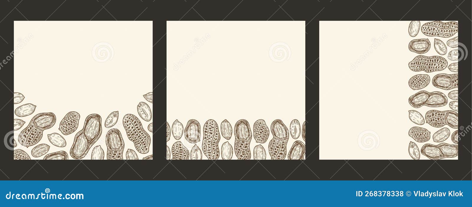 Vector Peanuts Banners with Copy Space Stock Vector - Illustration of ...