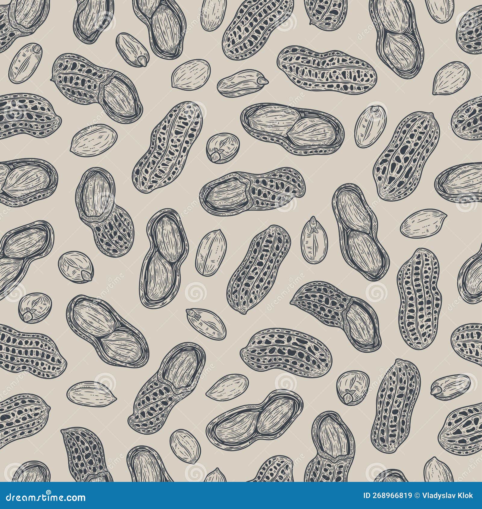 Vector Peanut Shells and Seeds Seamless Pattern Stock Vector ...