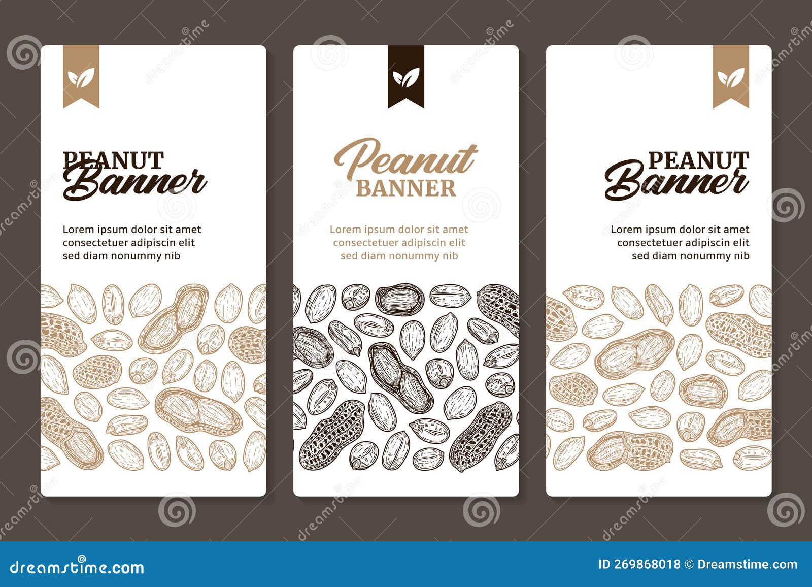 Vector Peanuts Vertical Banners or Flyers Stock Illustration ...