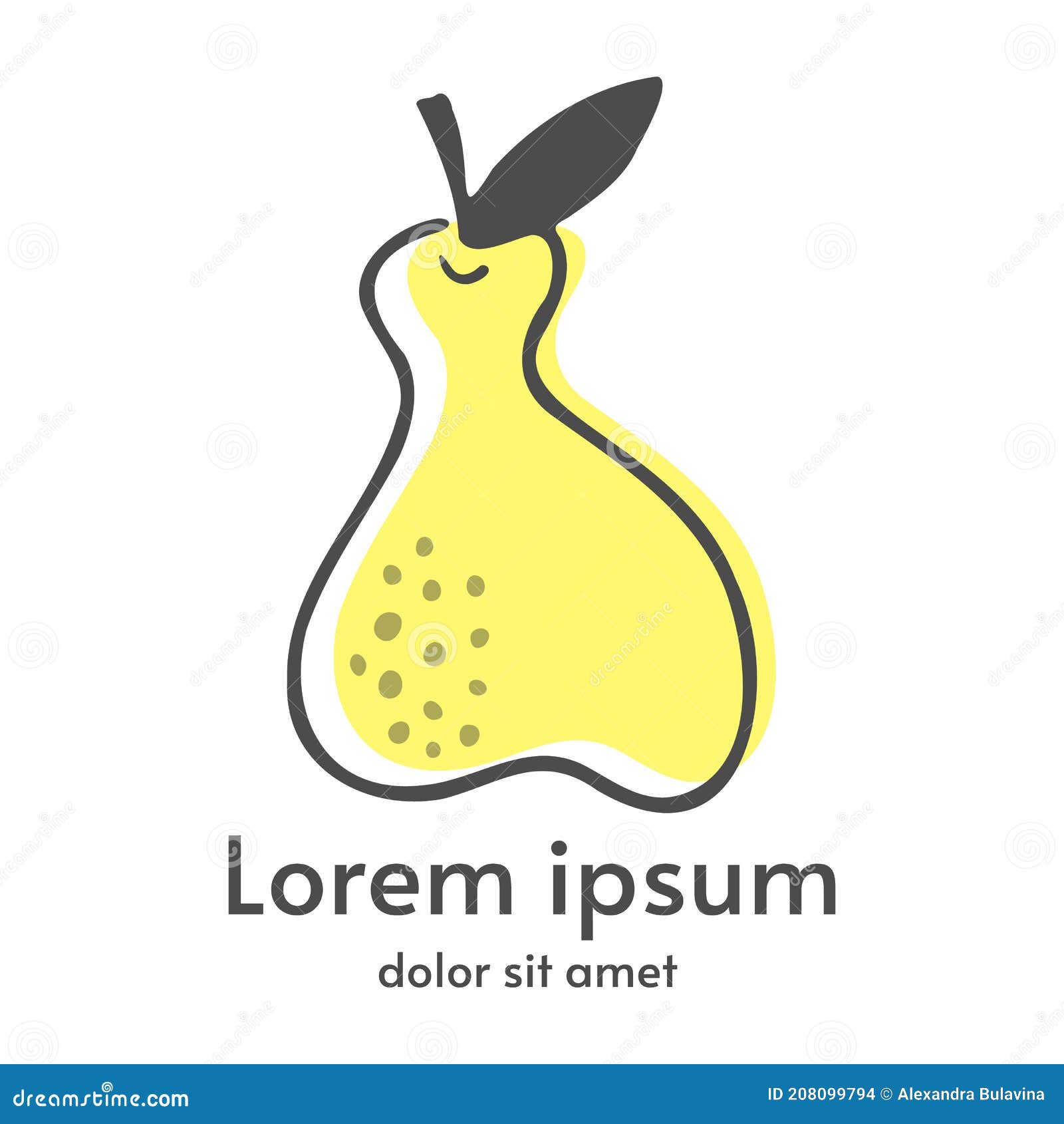 Vector Pear Logo. Hand-drawn Design Stock Vector - Illustration of ...