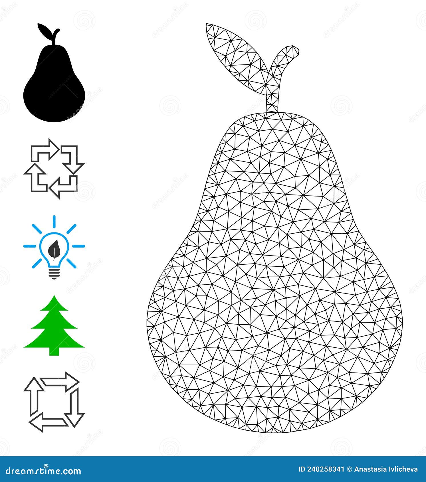 Mesh 2D Pear Icon stock vector. Illustration of nutrition - 240258341
