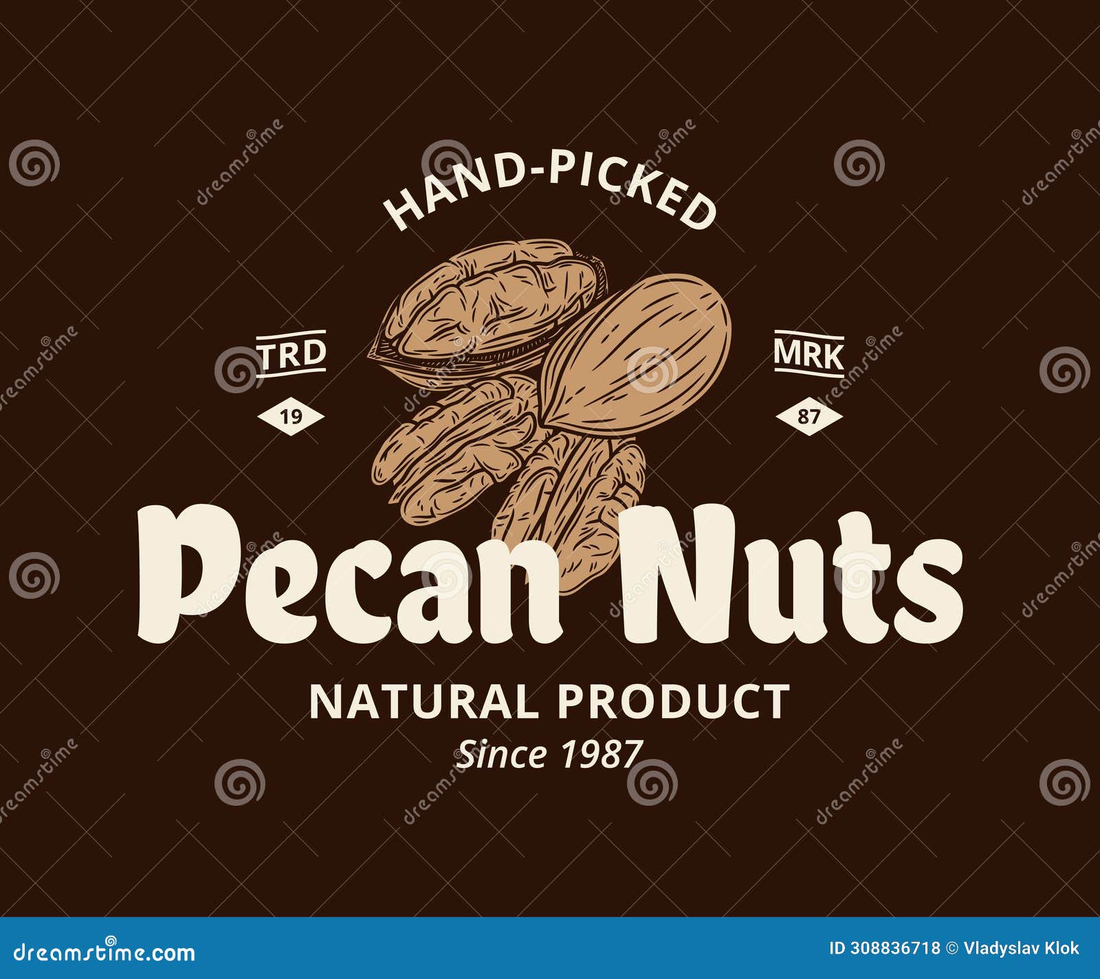 Vector pecan nut logo stock vector. Illustration of outline - 308836718