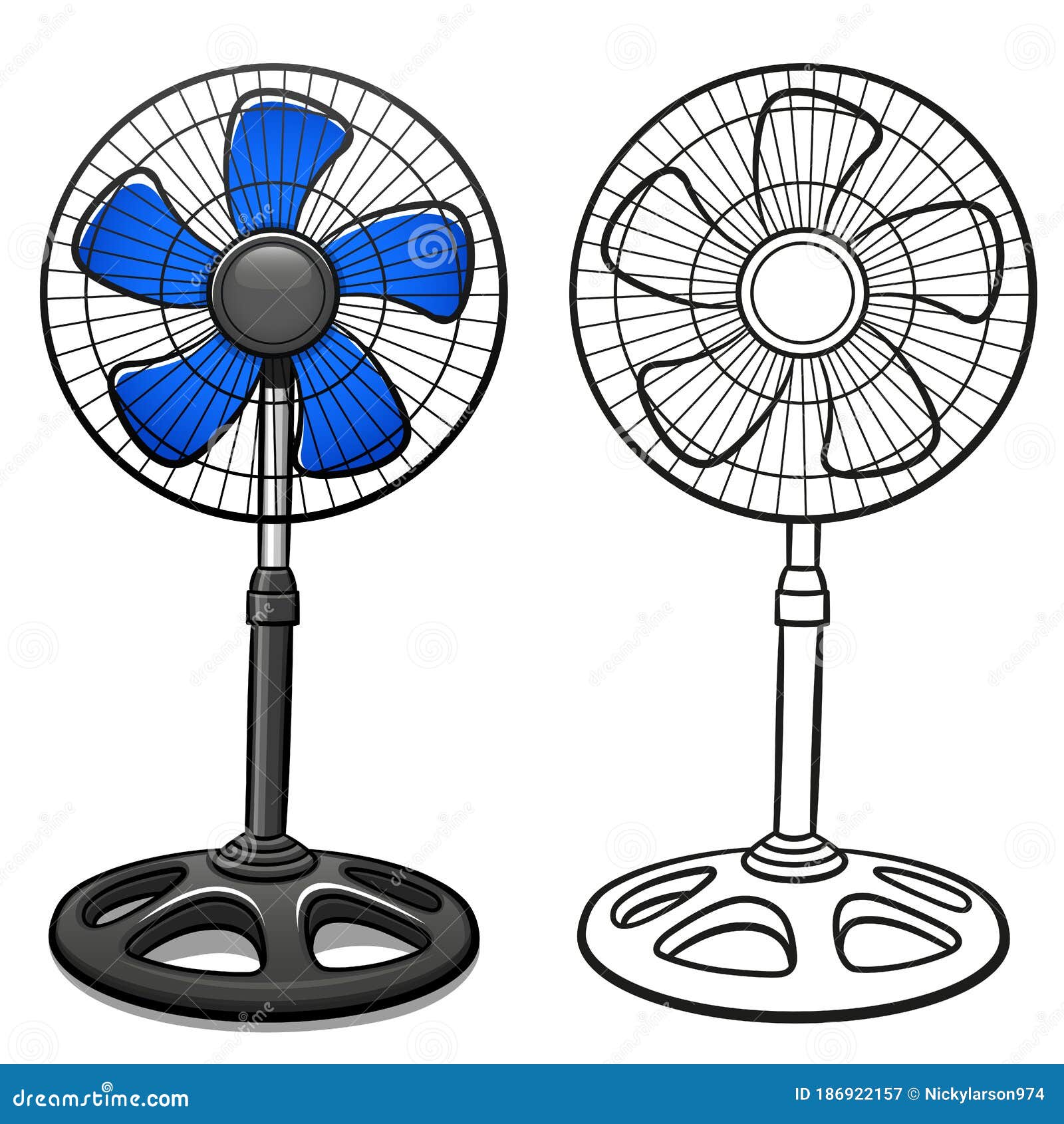 Vector Pedestal Fan Cartoon Isolated Stock Vector - Illustration of ...