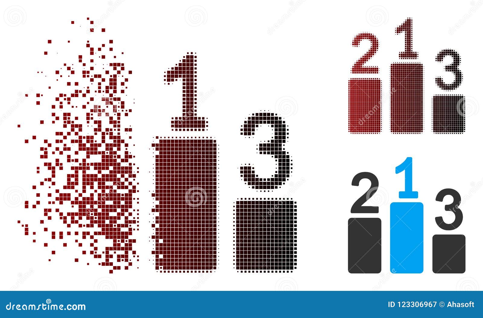 Sparkle Pixel Halftone Pedestal Icon Stock Vector - Illustration of ...