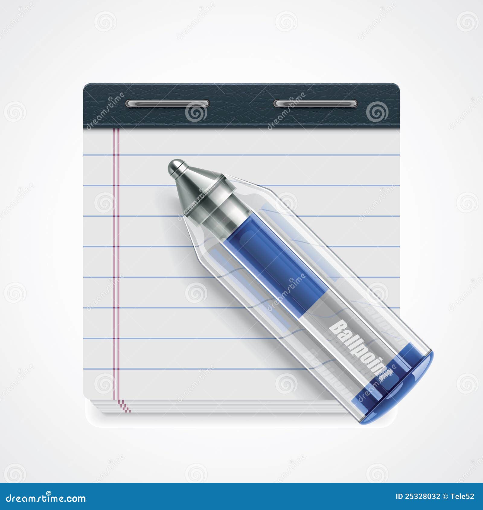 Vector Pen and Notepad Icon Stock Vector - Illustration of metal ...