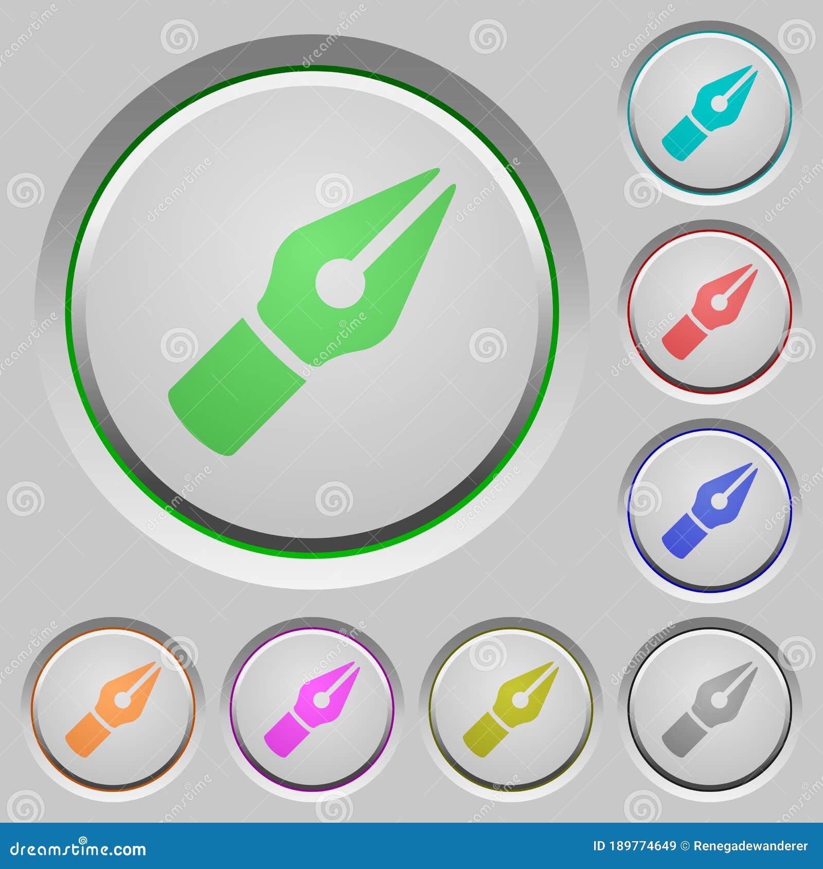 Vector pen push buttons stock vector. Illustration of emblem - 189774649