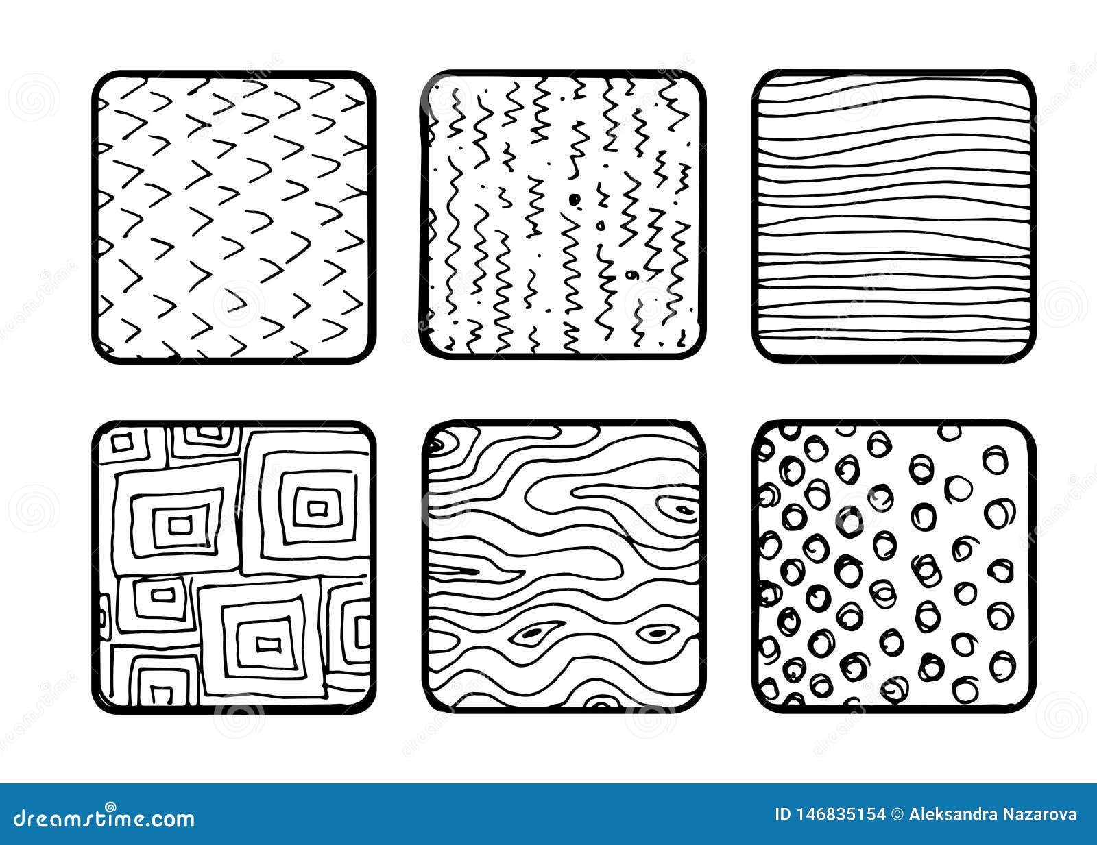 Vector Pen Textures Set. Grungy Hand Drawn Lines, Frames, Stains, Dots ...
