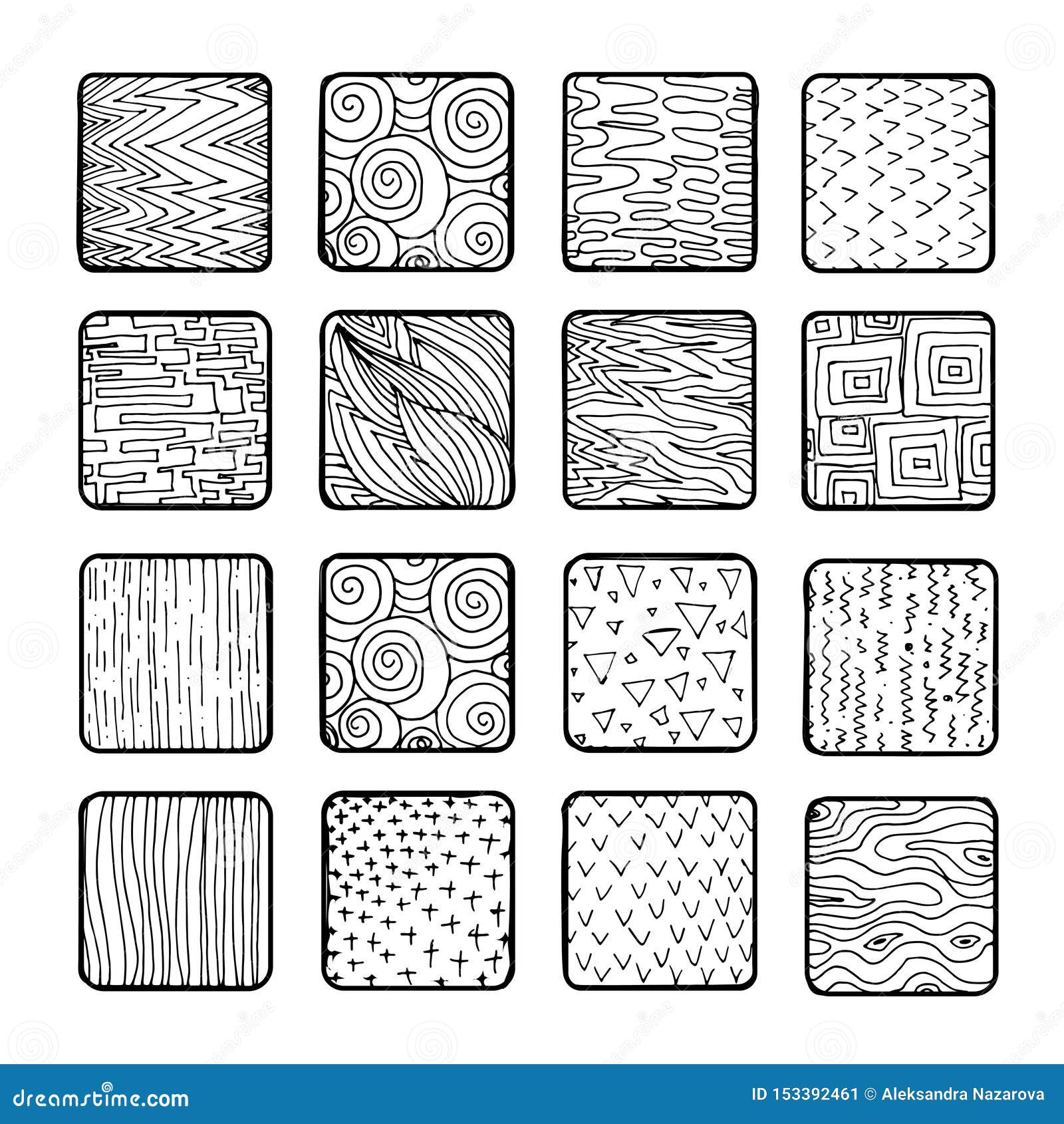 Vector Pen Textures Set. Grungy Hand Drawn Lines, Frames, Stains, Dots ...