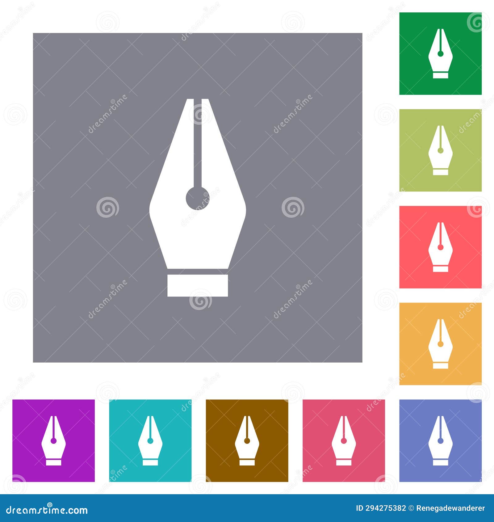 Vector Pen Tool Square Flat Icons Stock Vector - Illustration of edit ...