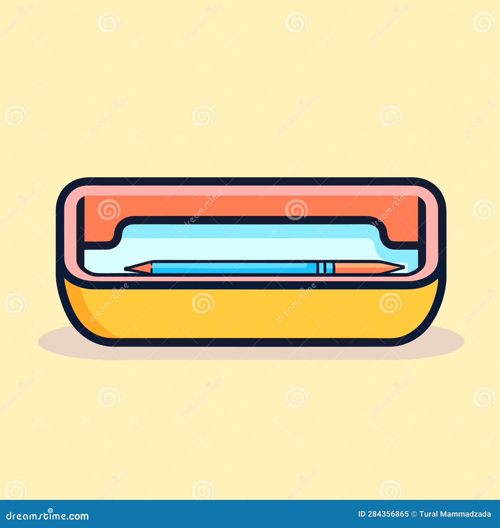 Vector of a Pencil Box with a Pencil Inside, Perfect for Organizing ...