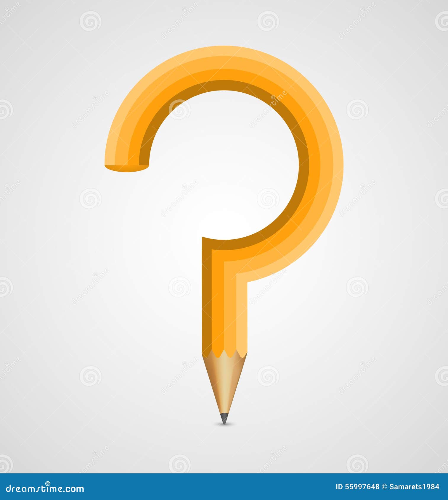 Vector Pencil in the Form a Question Mark. Stock Vector - Illustration ...