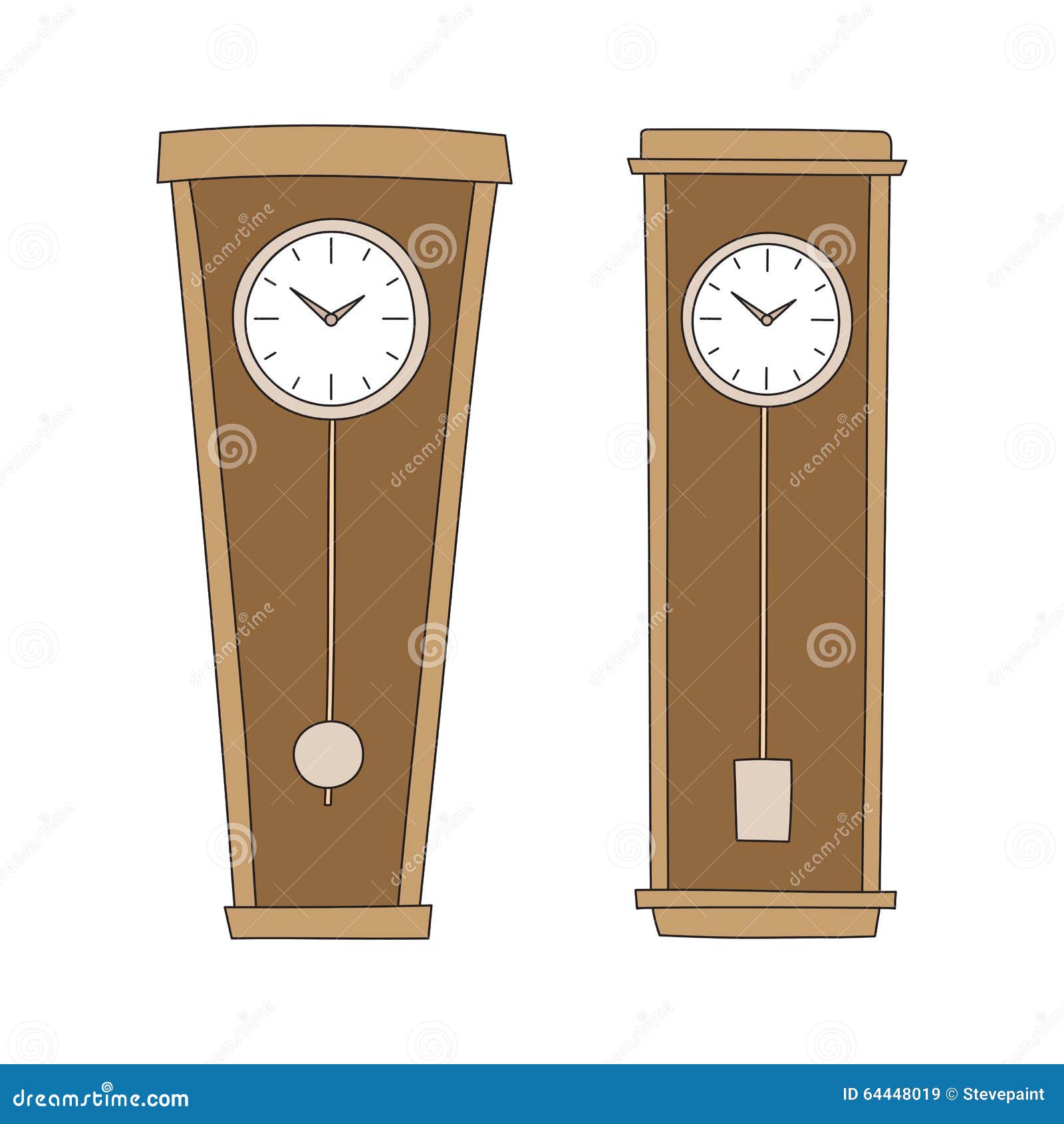 Vector pendulum clocks stock vector. Illustration of domestic - 64448019