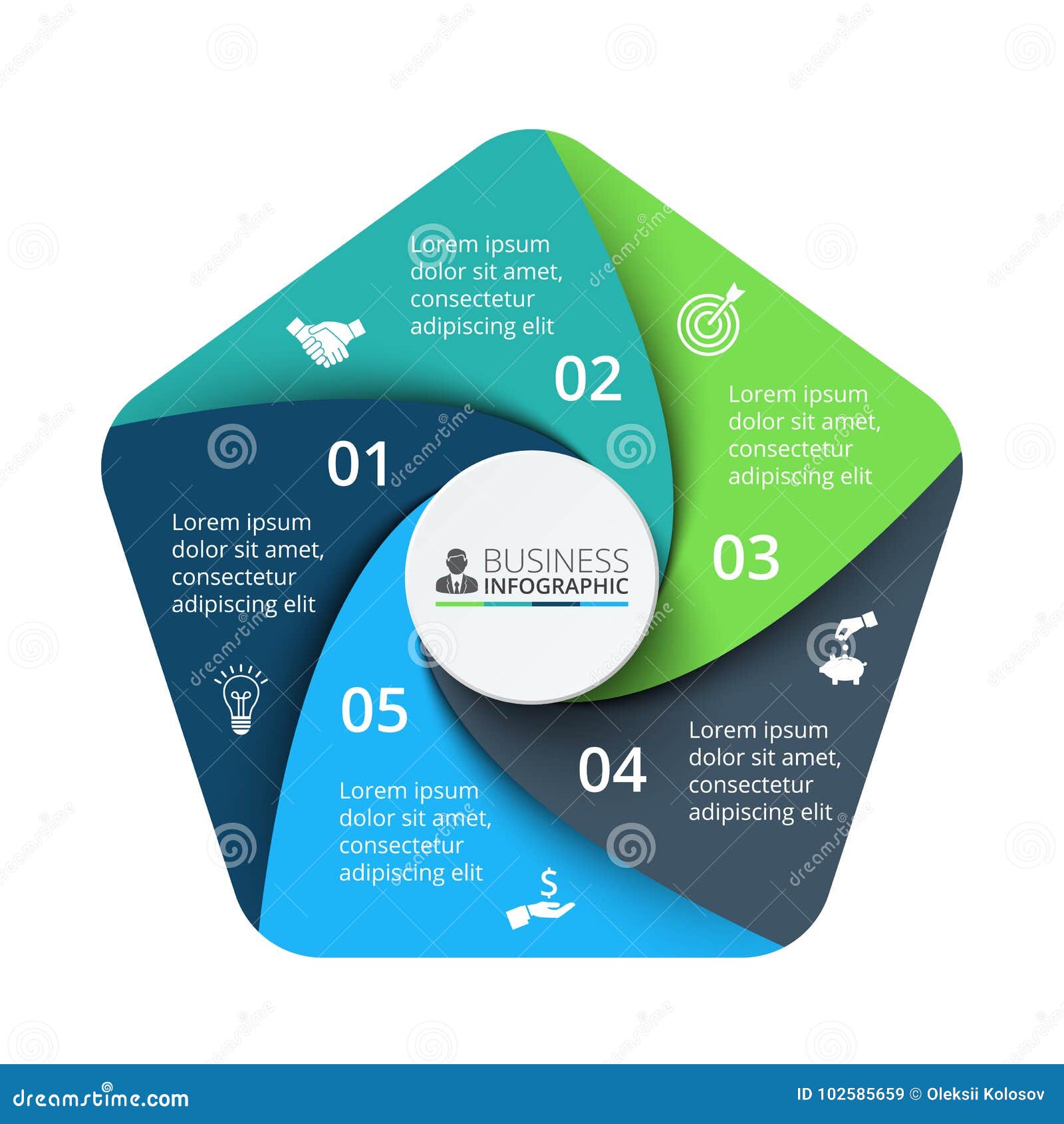 Vector Pentagon Element for Infographic. Business Concept with 5 Stock ... Vector Pentagon Element for Infographic. Business Concept with 5 Stock ...