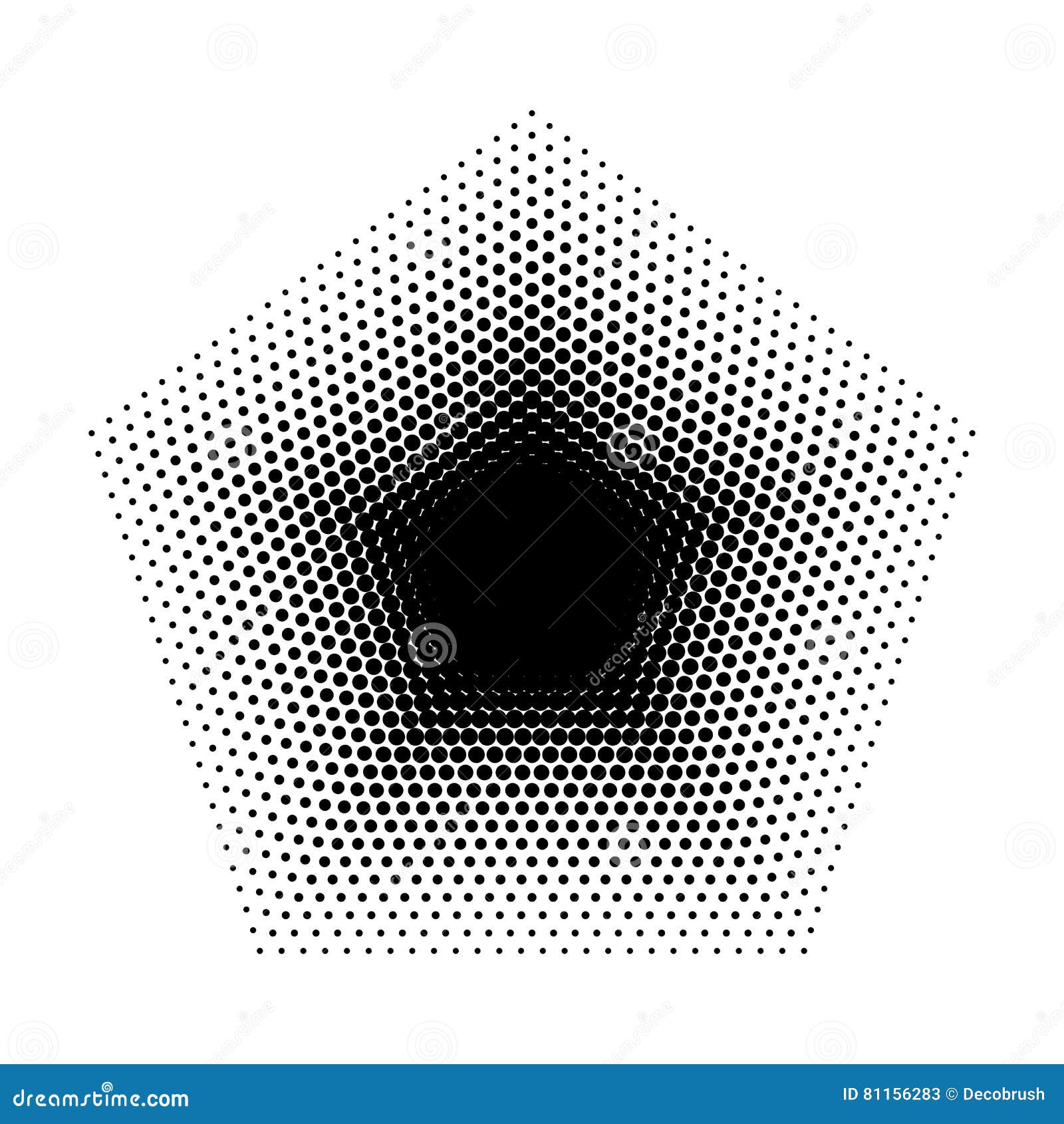 Vector Pentagon Halftone Geometric Shapes, Five Angles, Dot Abstract ...