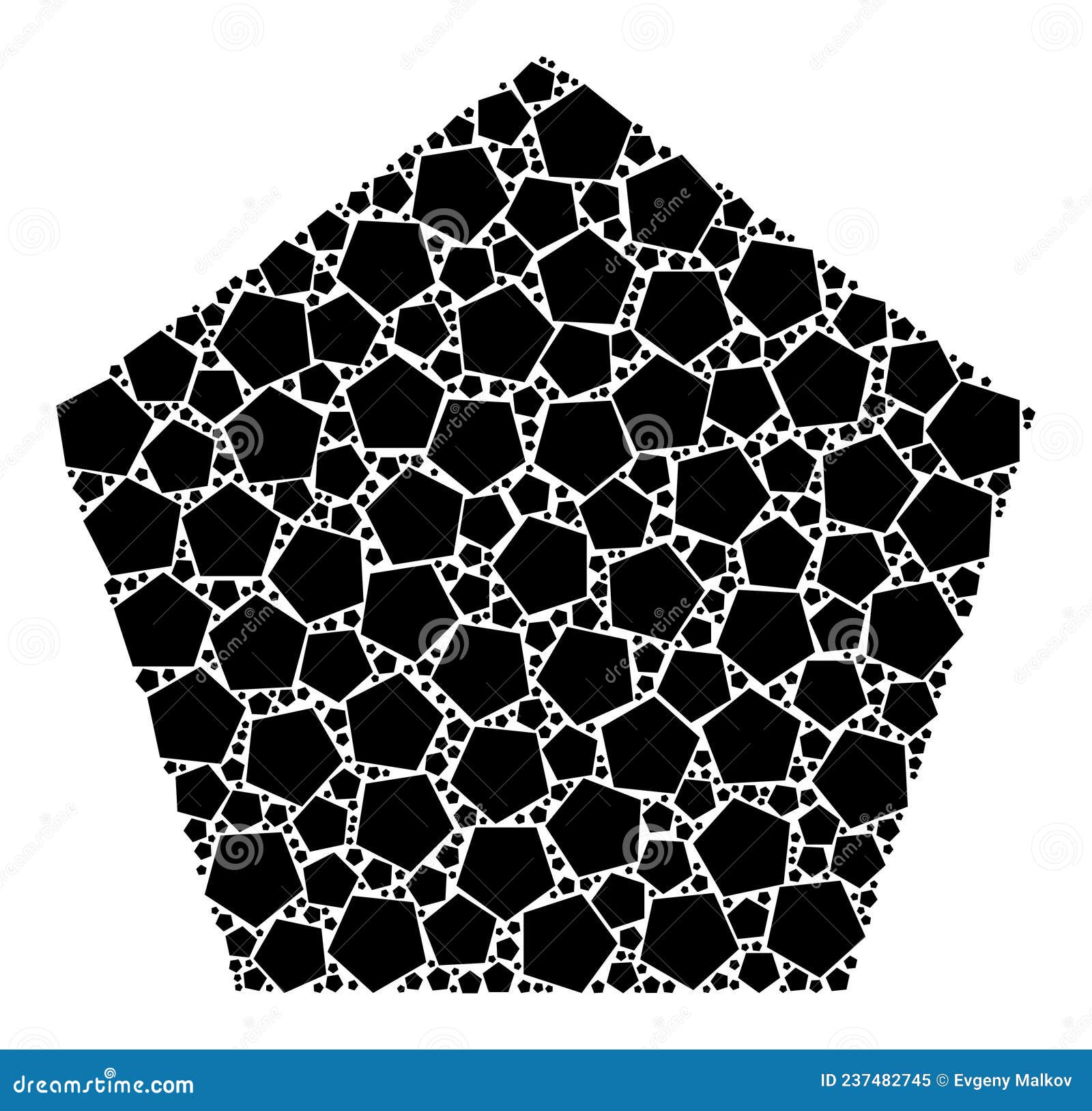 Pentagon Fractal Icon Collage of Self Items Stock Vector - Illustration ...