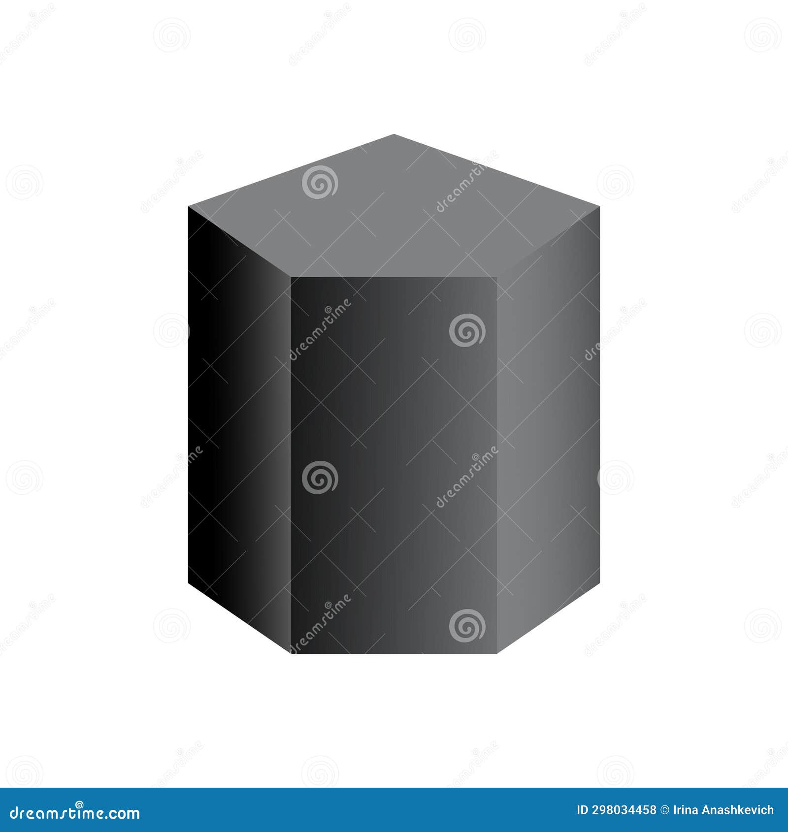 Vector Pentagonal Prism with Gradients and Shadow for Game, Icon ...