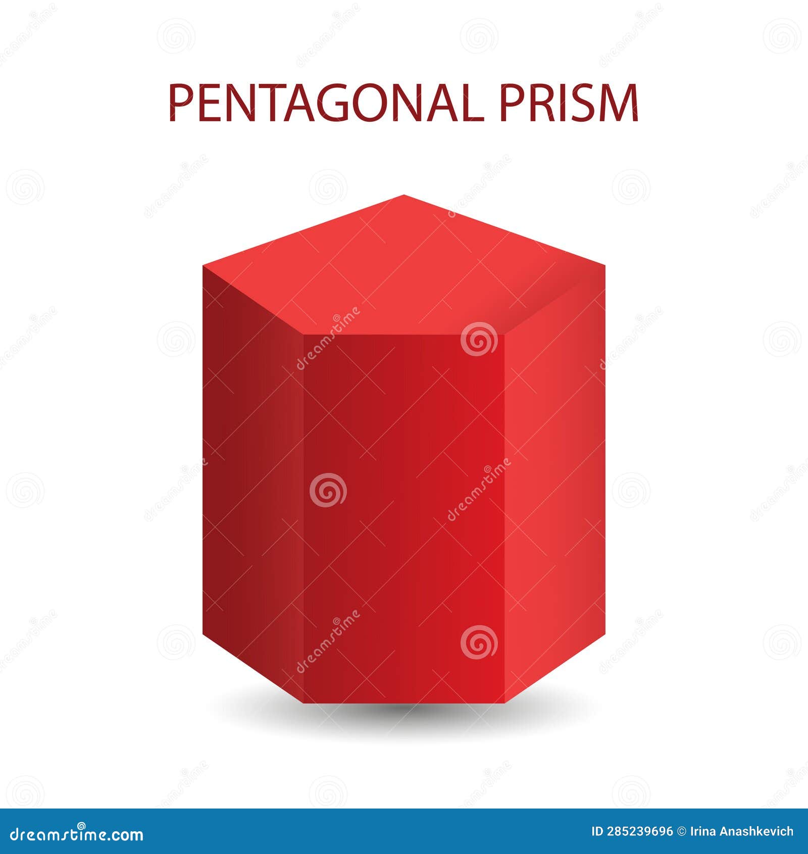 Vector Pentagonal Prism with Gradients and Shadow for Game, Icon ...