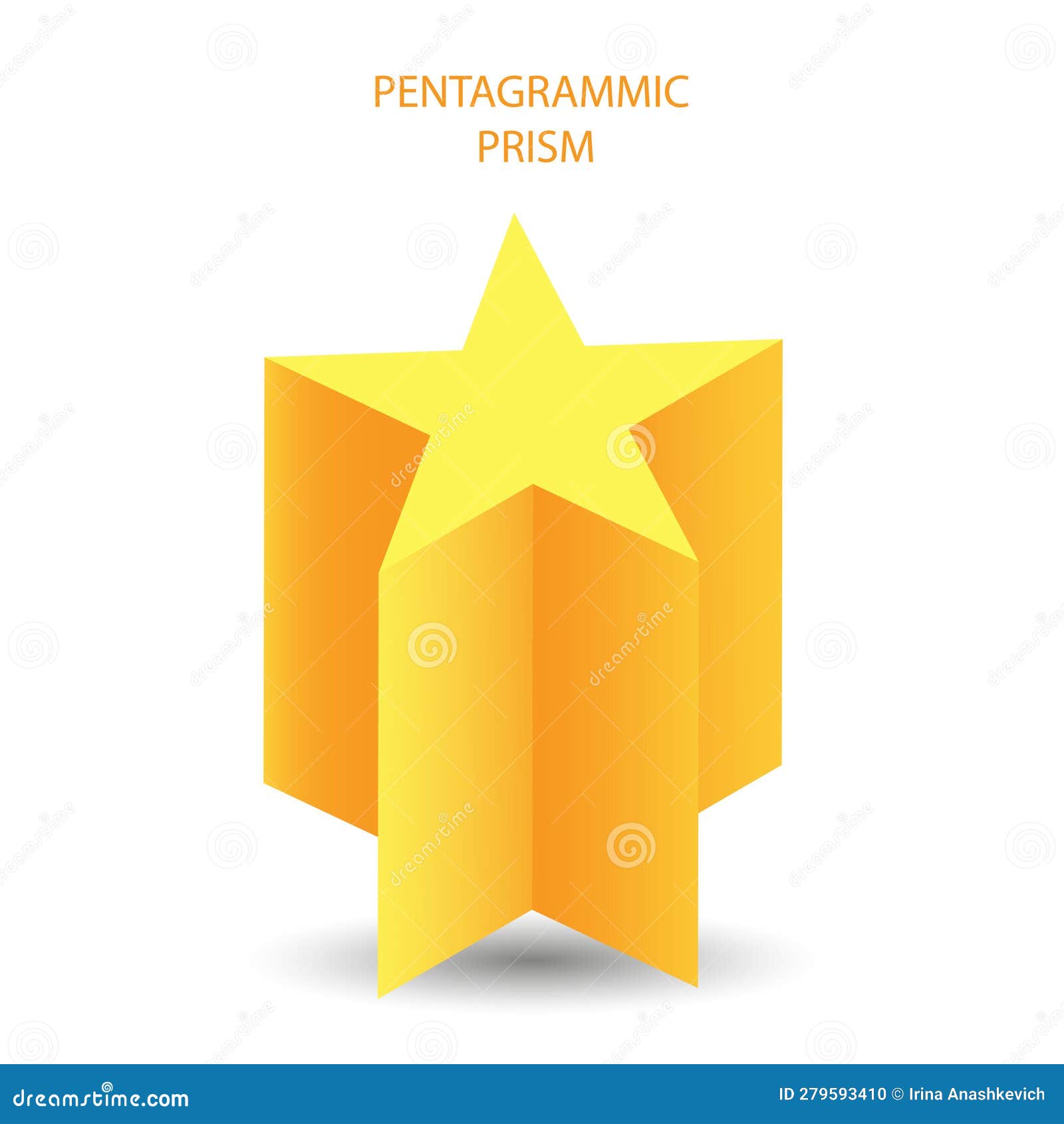 Vector Pentagrammic Prism with Gradients and Shadow for Game, Icon ...